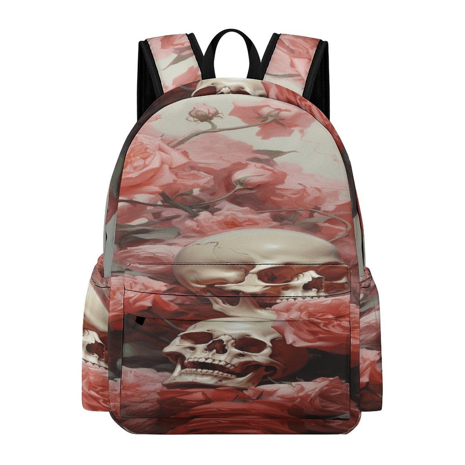 Flower Cluster Skull Backpack Student BookBag School Bag Laptop ...