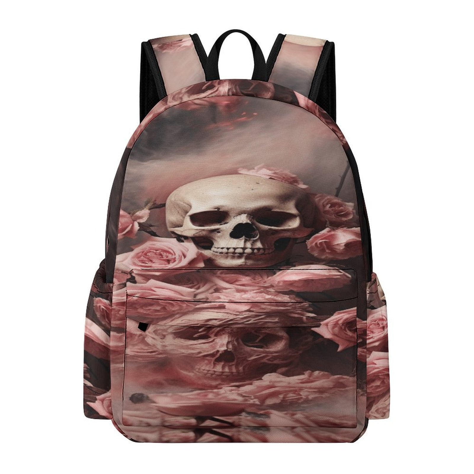 Flower Cluster Skull Backpack Student BookBag School Bag Laptop ...