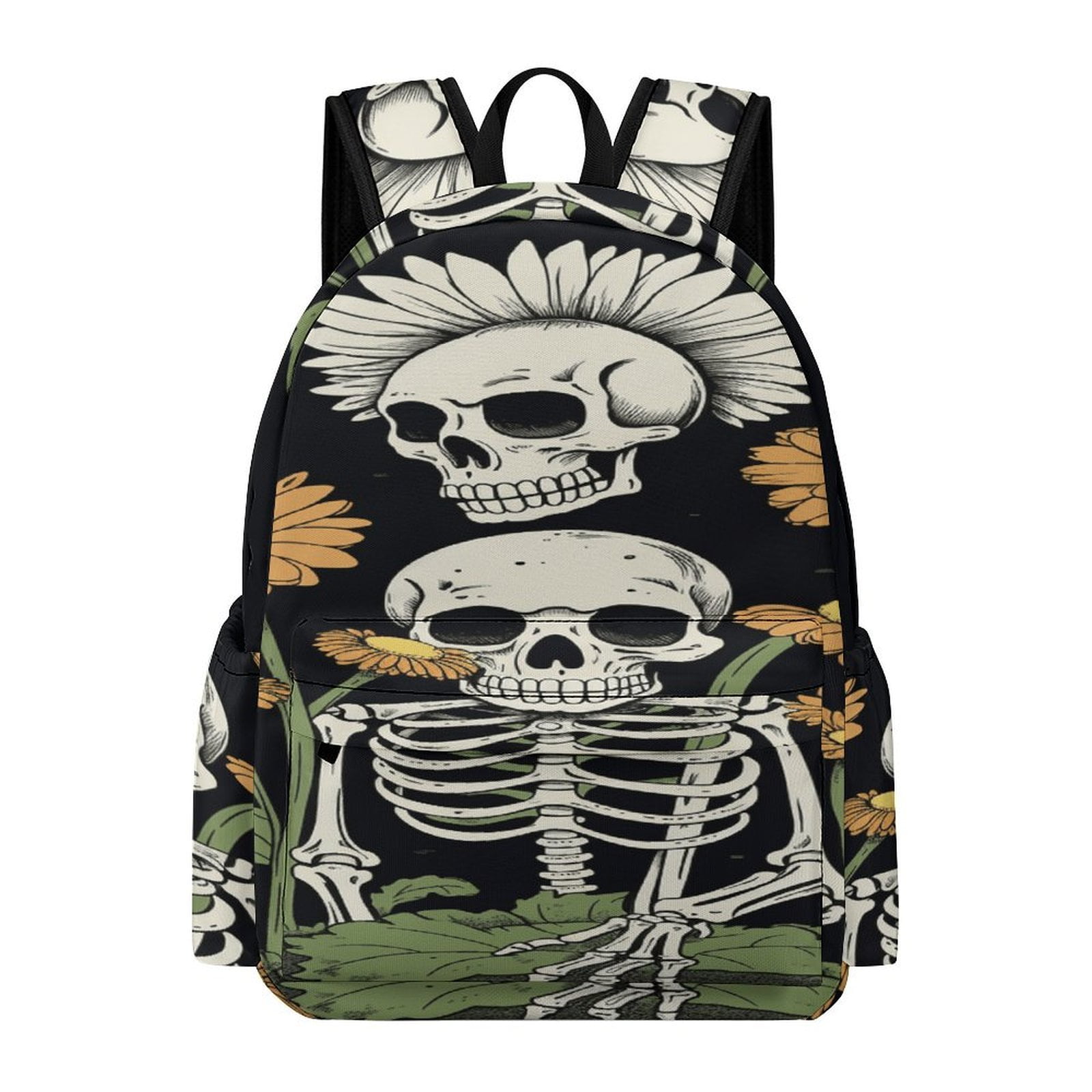 Flower Cluster Skull Backpacks Teenager Bookbag Students School Bags ...