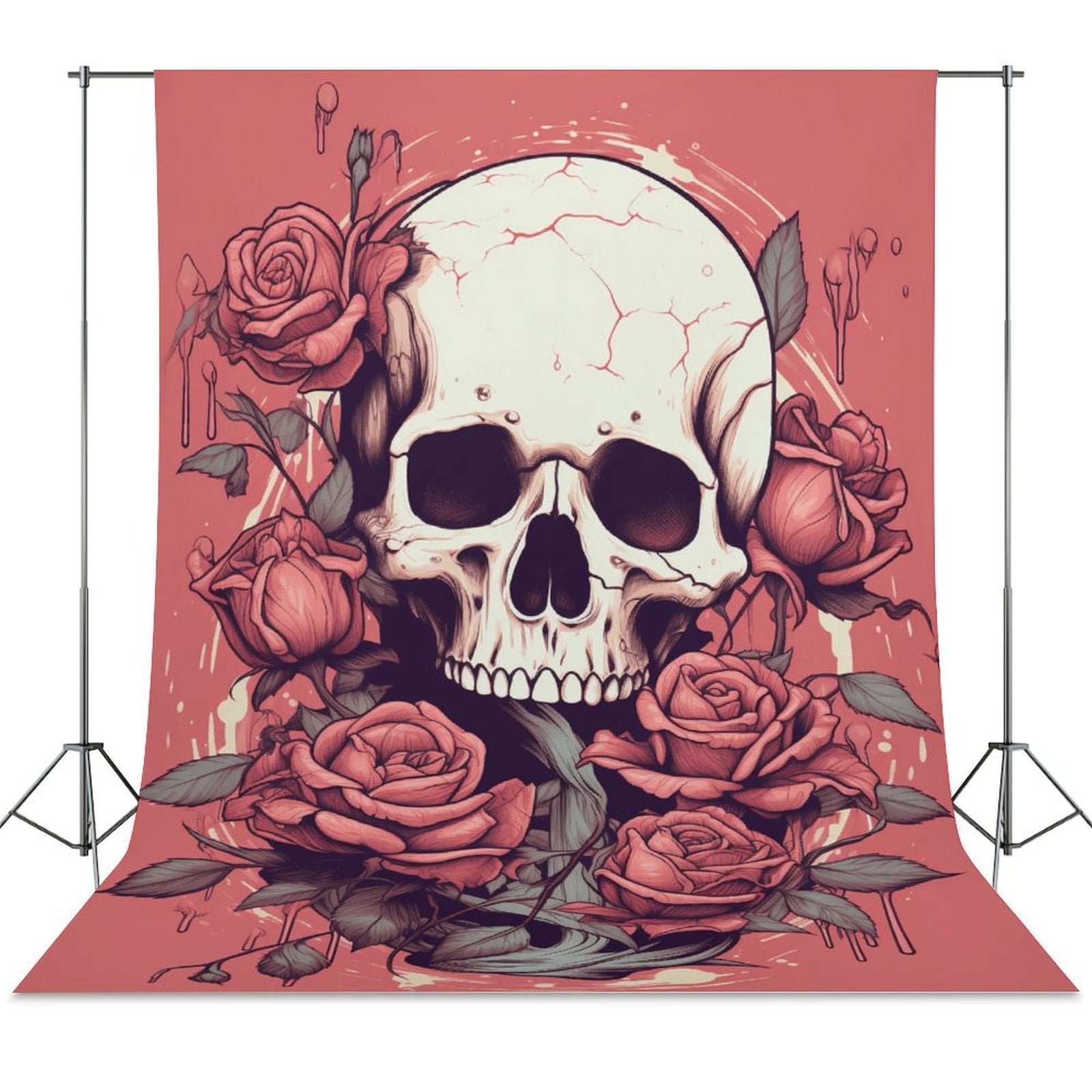 Flower Cluster Skull Decorations BackdropPortrait Photography ...