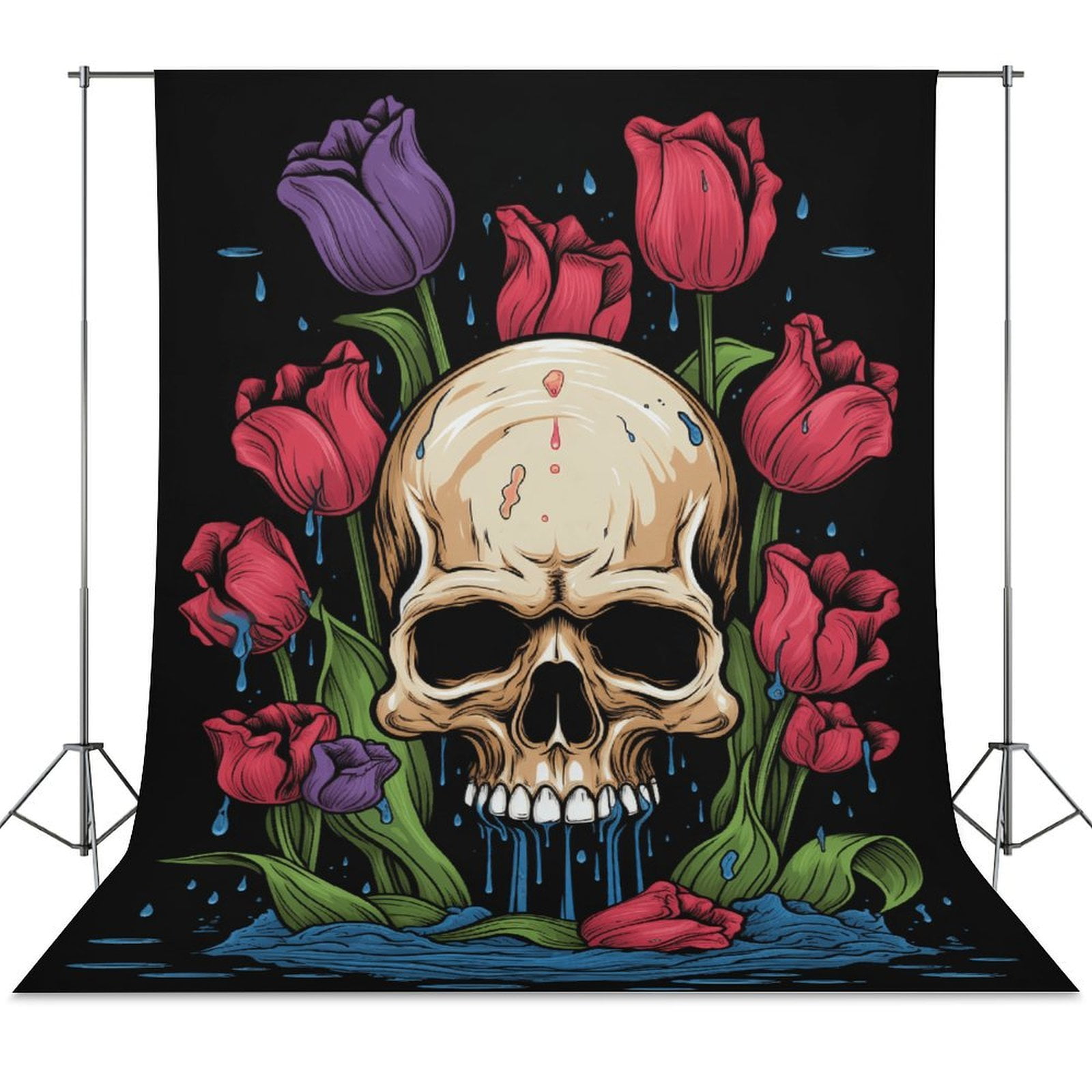 Flower Cluster Skull Decorations BackdropPortrait Photography ...