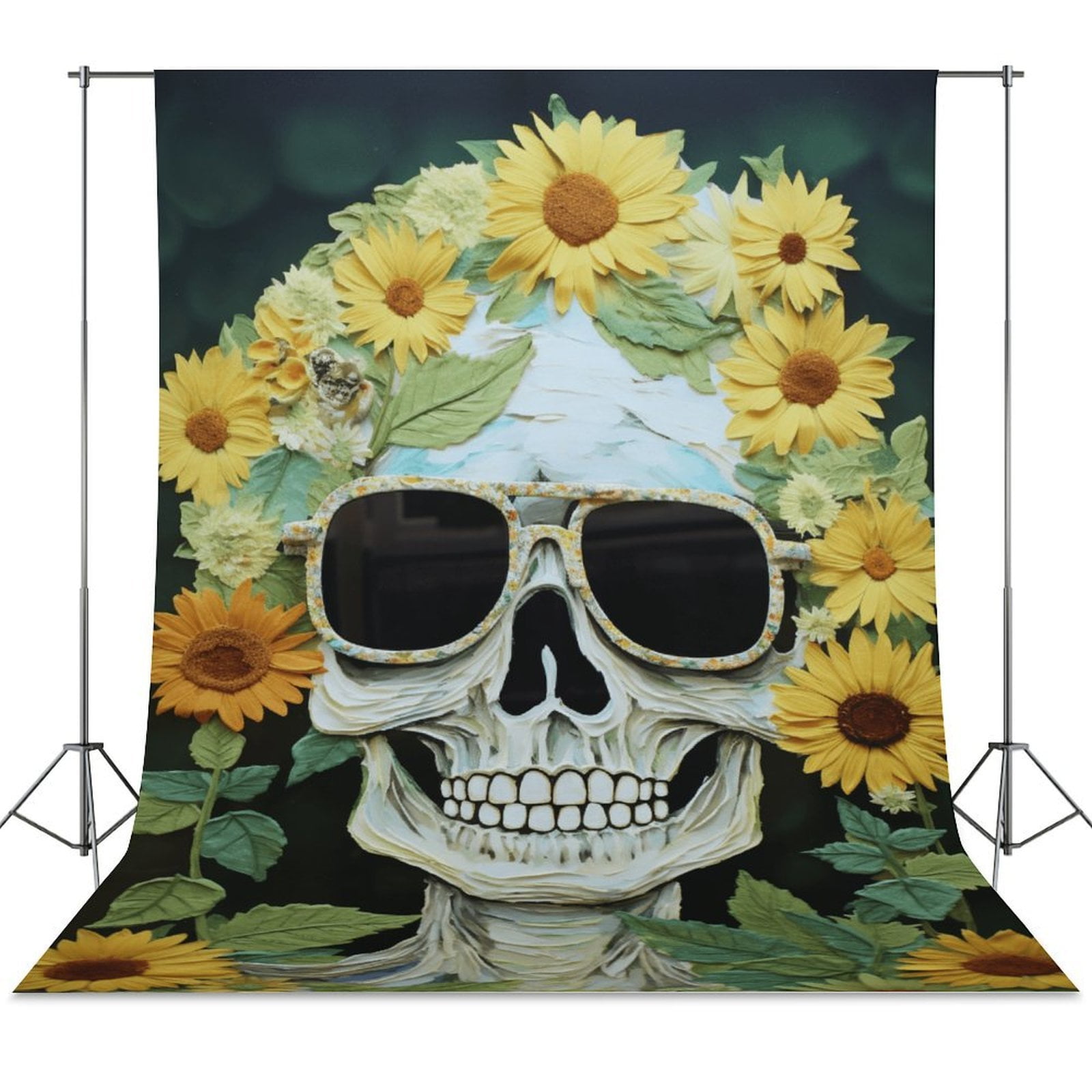 Flower Cluster Skull Decorations BackdropPortrait Photography ...