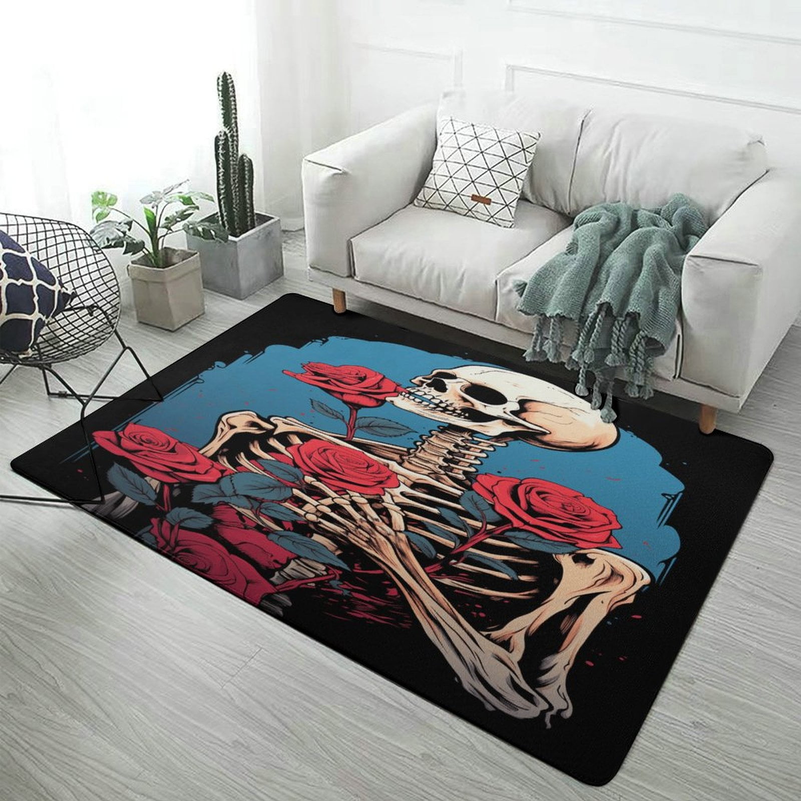 Flower Cluster Skull European Living Room Carpets Rugs Luxury Bedroom ...
