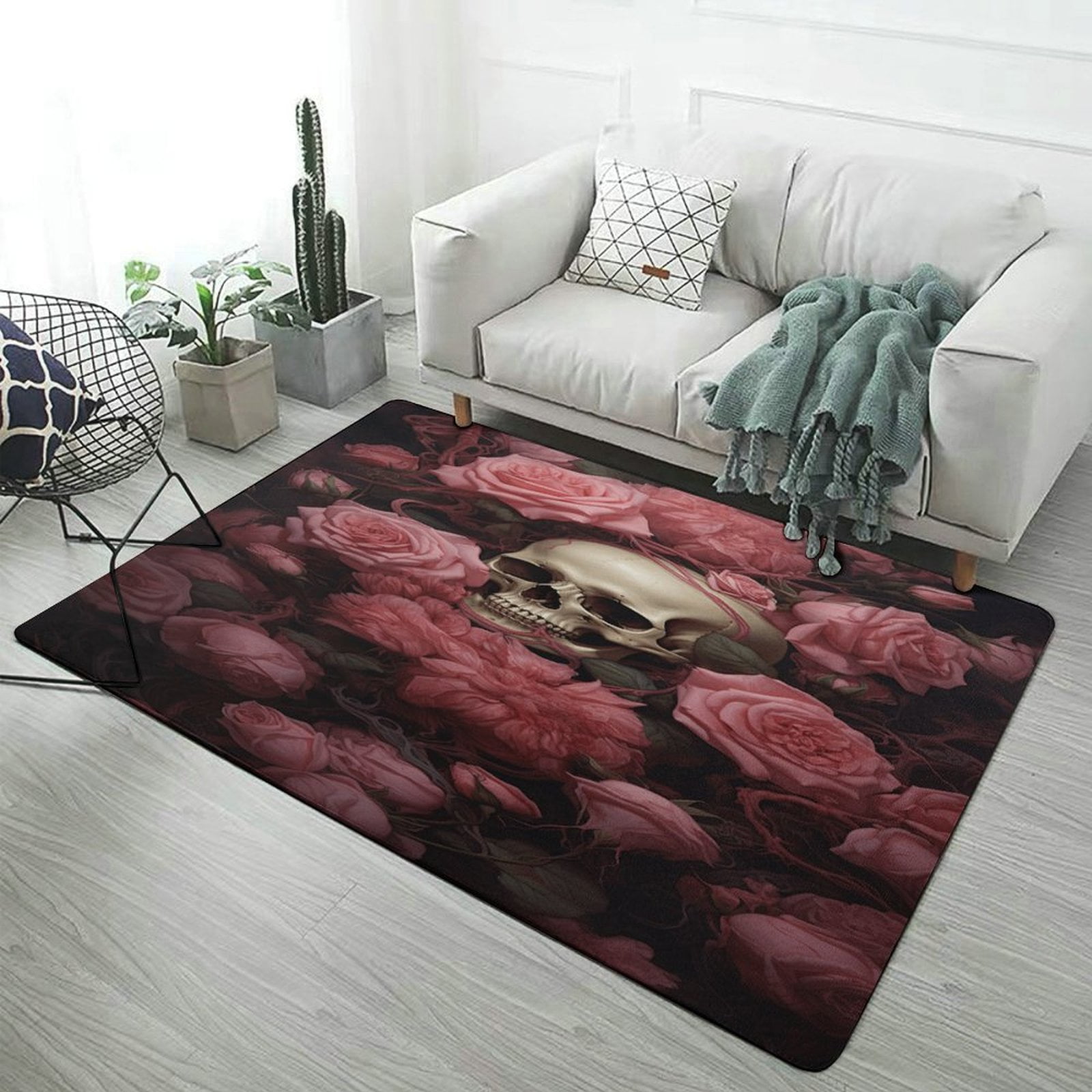 Flower Cluster Skull European Living Room Carpets Rugs Luxury Bedroom ...