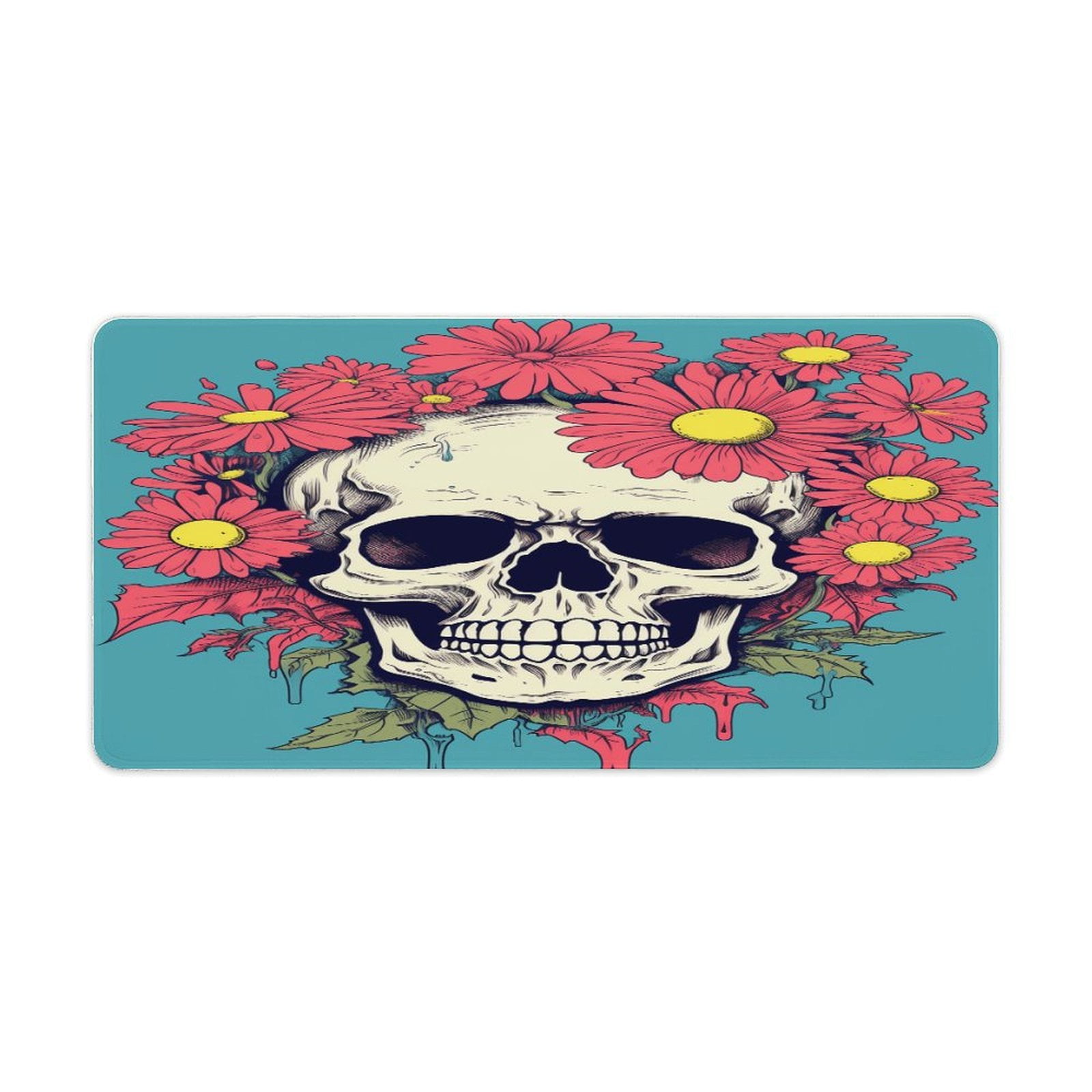 Flower Cluster Skull Mouse Pad Playmat Office Non-Slip Computer Table ...