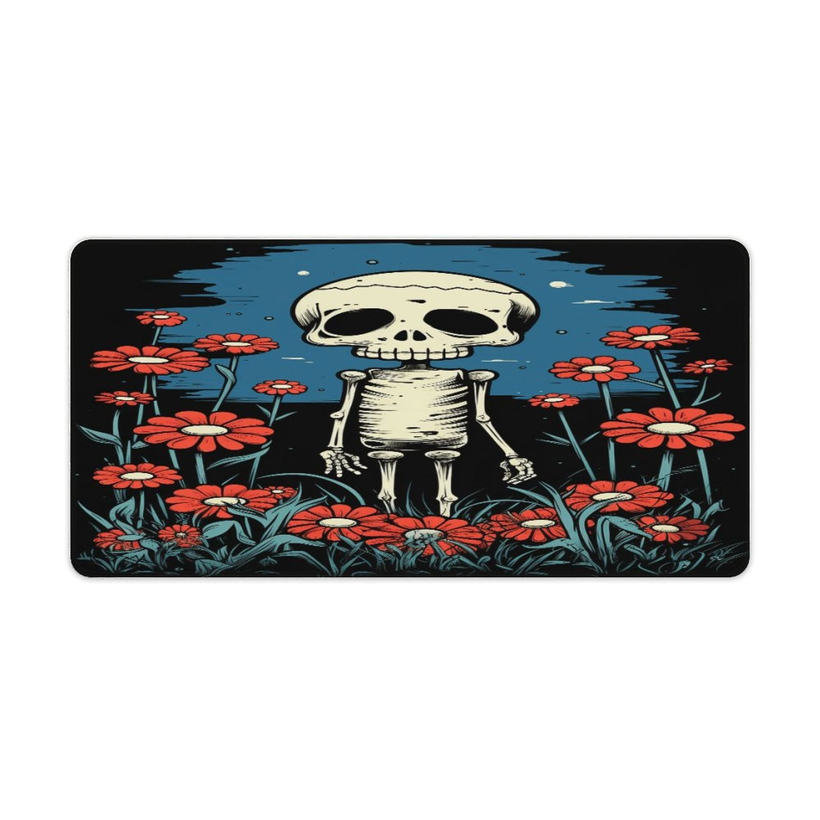 Flower Cluster Skull Mouse Pad Playmat Office Non-Slip Computer Table ...