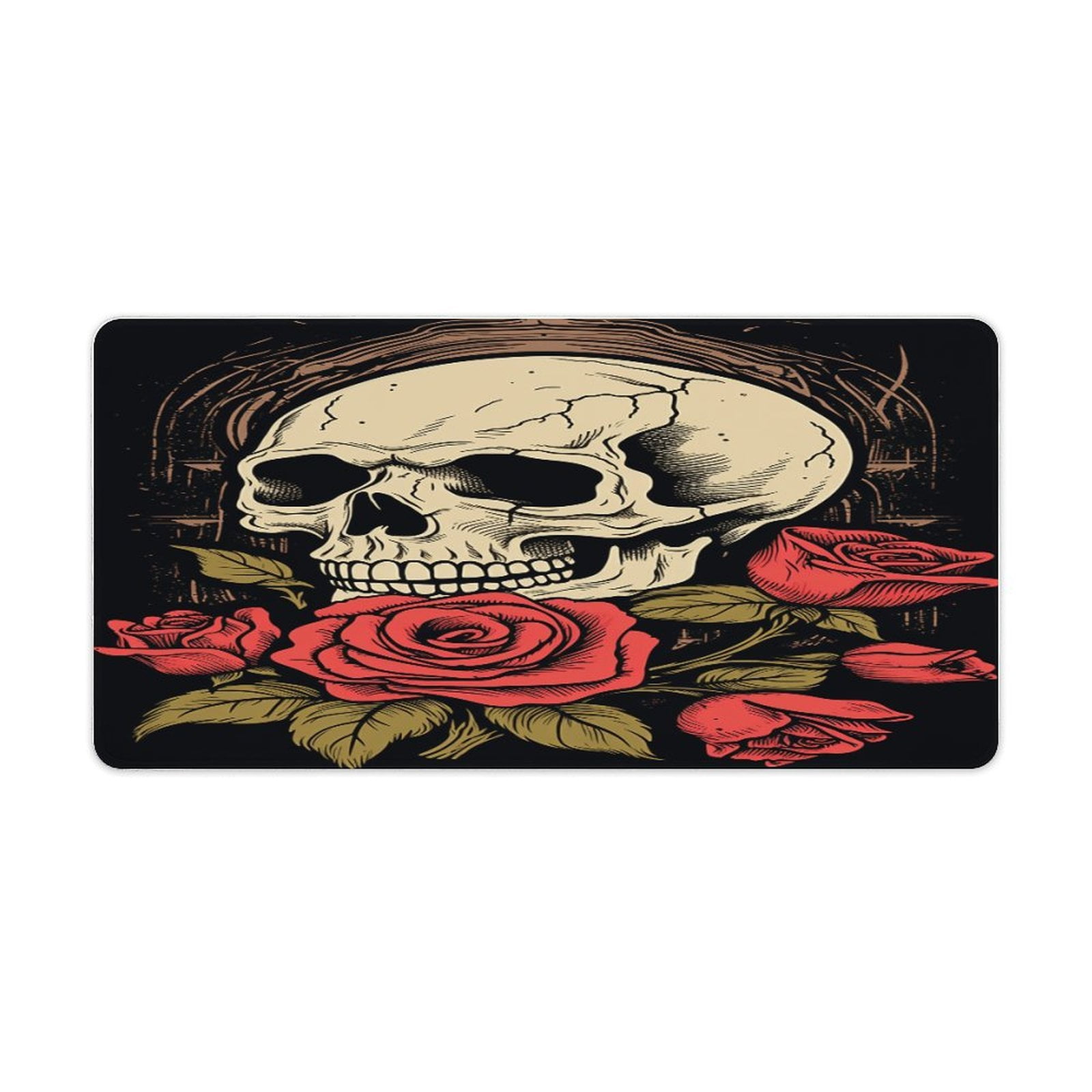 Flower Cluster Skull Mouse Pad Playmat Office Non-Slip Computer Table ...