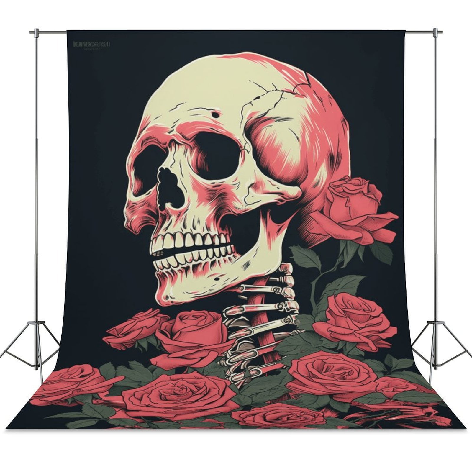 Flower Cluster Skull Party Backdrop Birthday Decoration Backgrounds for ...