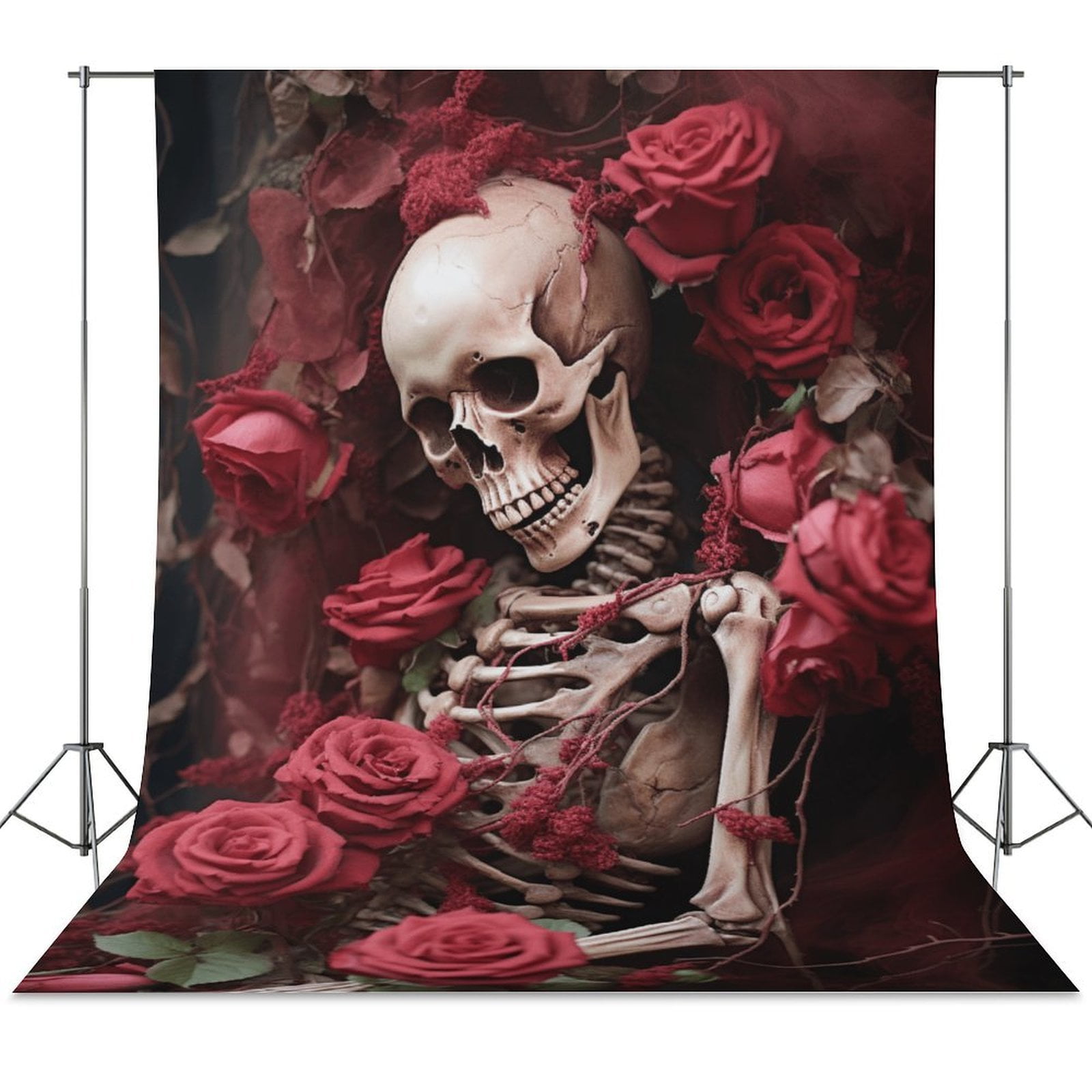 Flower Cluster Skull Party Backdrop Birthday Decoration Backgrounds for ...