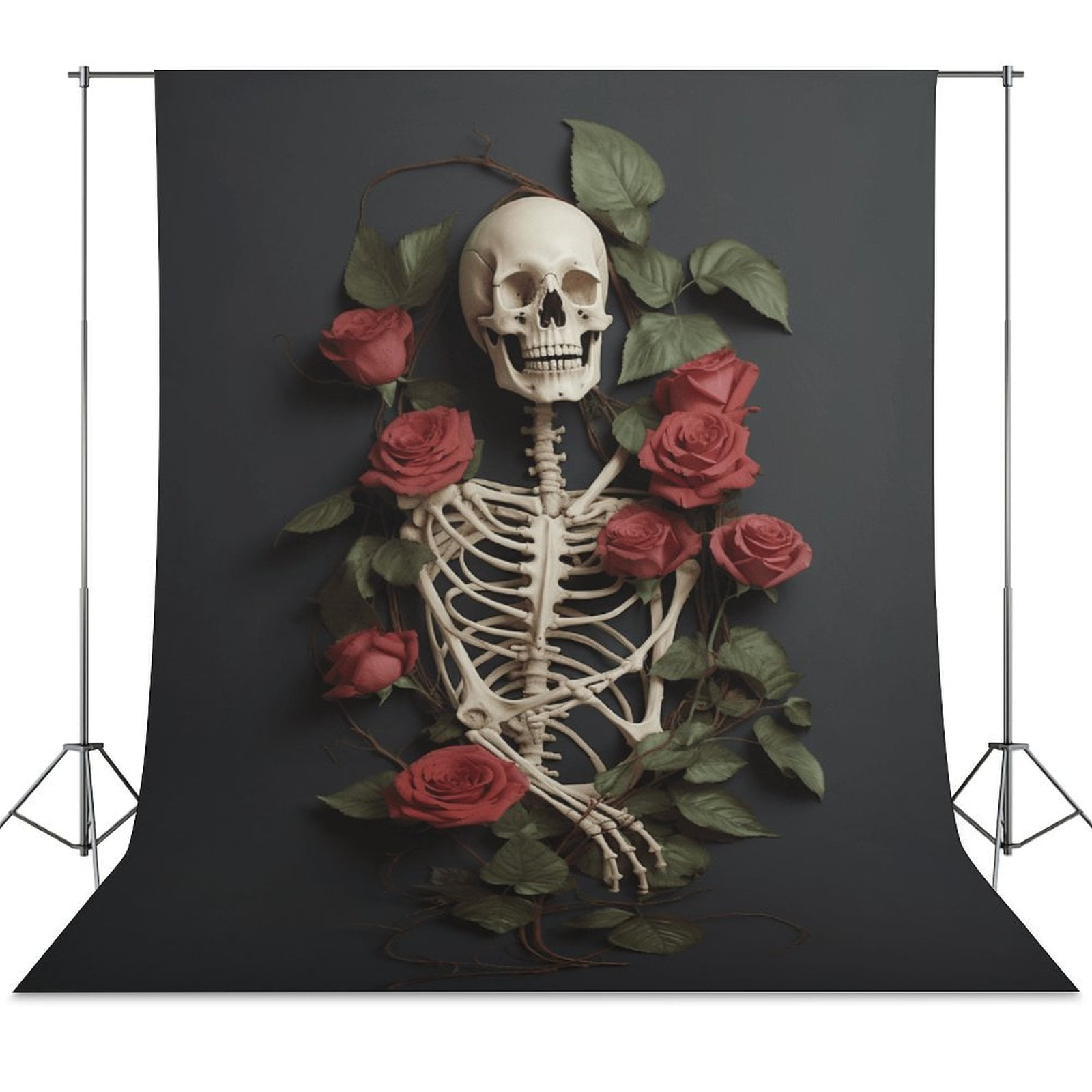 Flower Cluster Skull Party Backdrop Birthday Decoration Backgrounds for ...