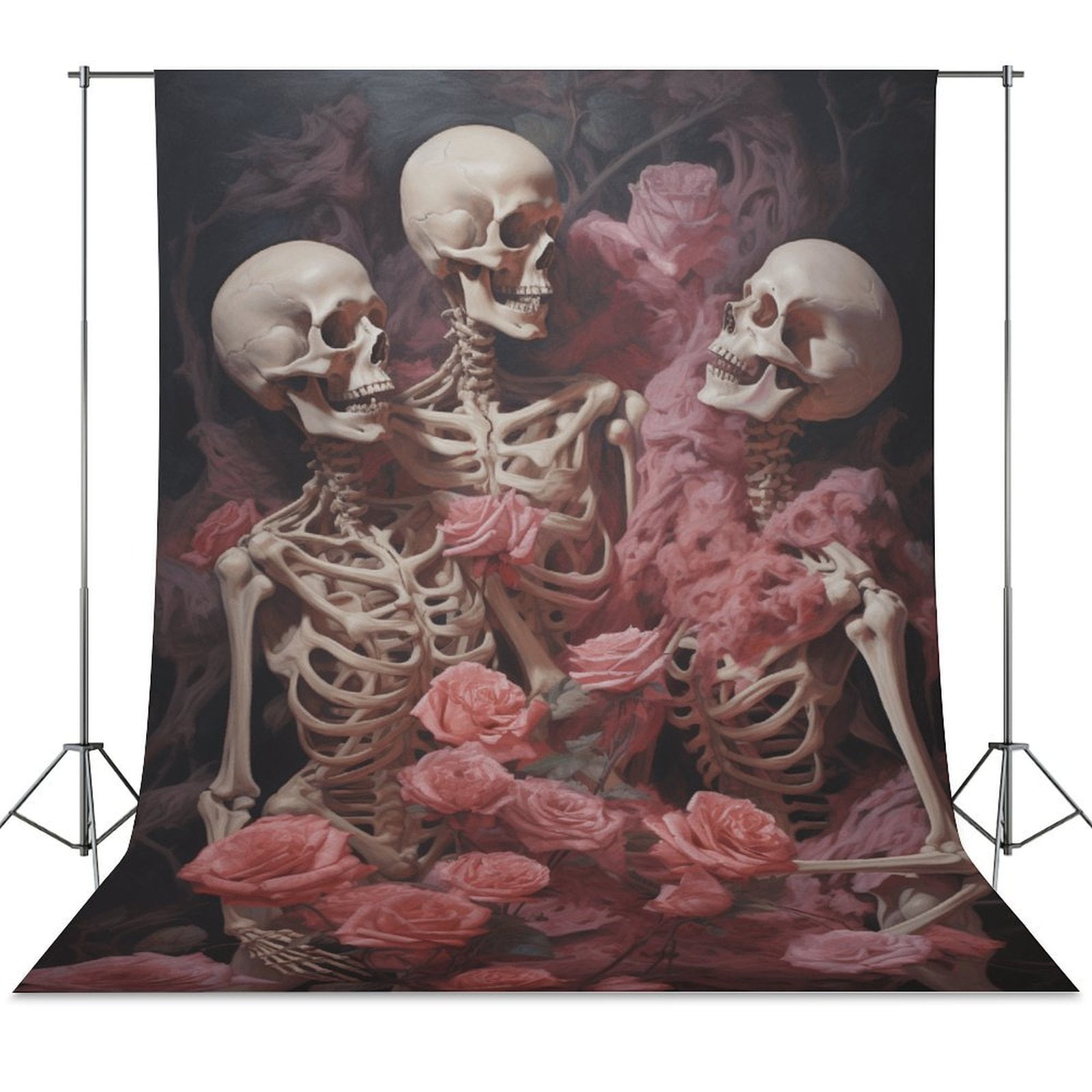 Flower Cluster Skull Party Backdrop Birthday Decoration Backgrounds for ...