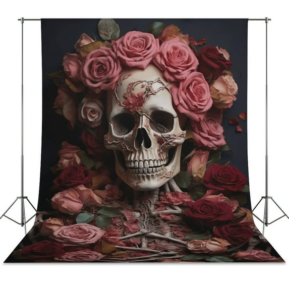 Flower Cluster Skull Photography Backdrops Adult Photostudio Props ...