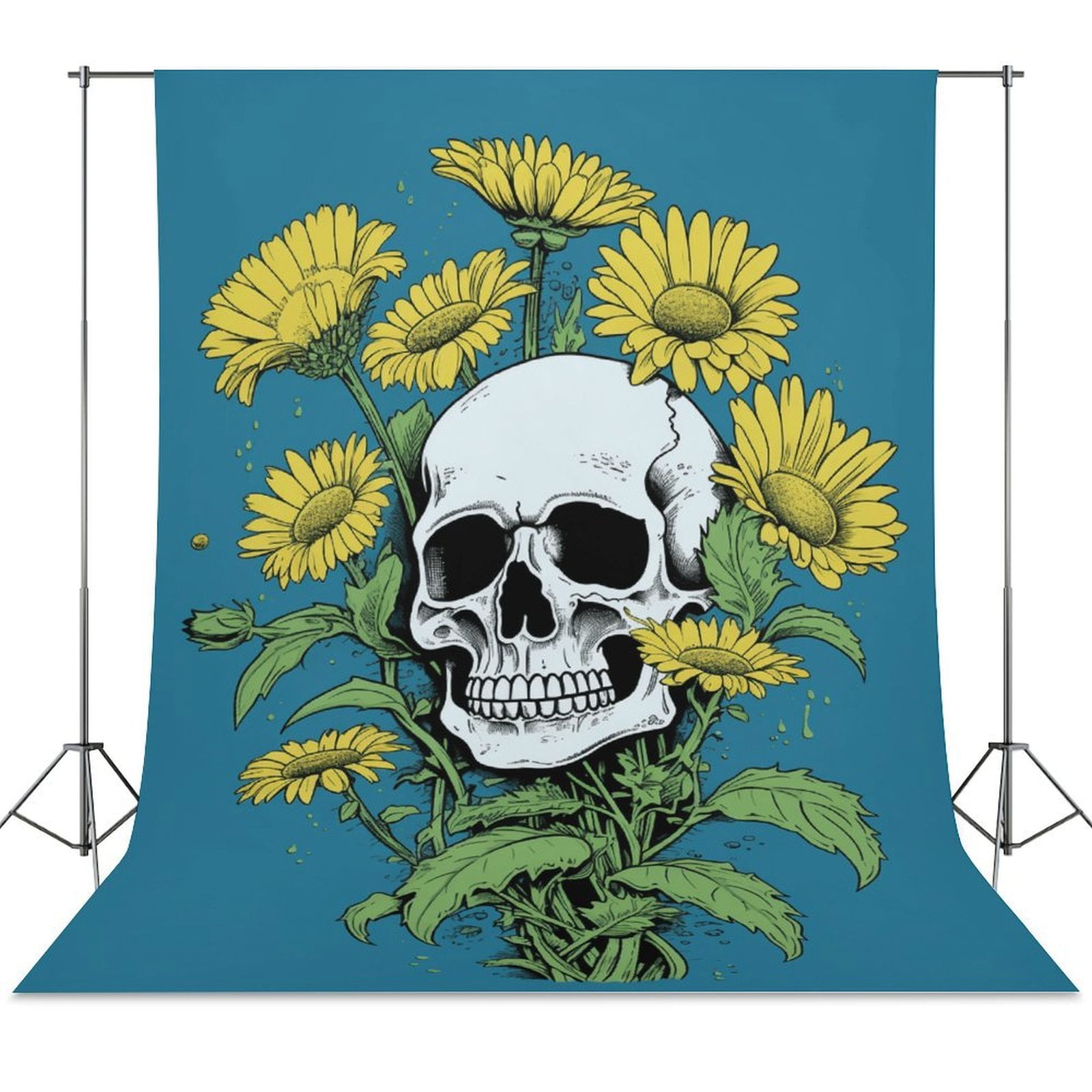 Flower Cluster Skull Photography Backdrops Adult Photostudio Props ...