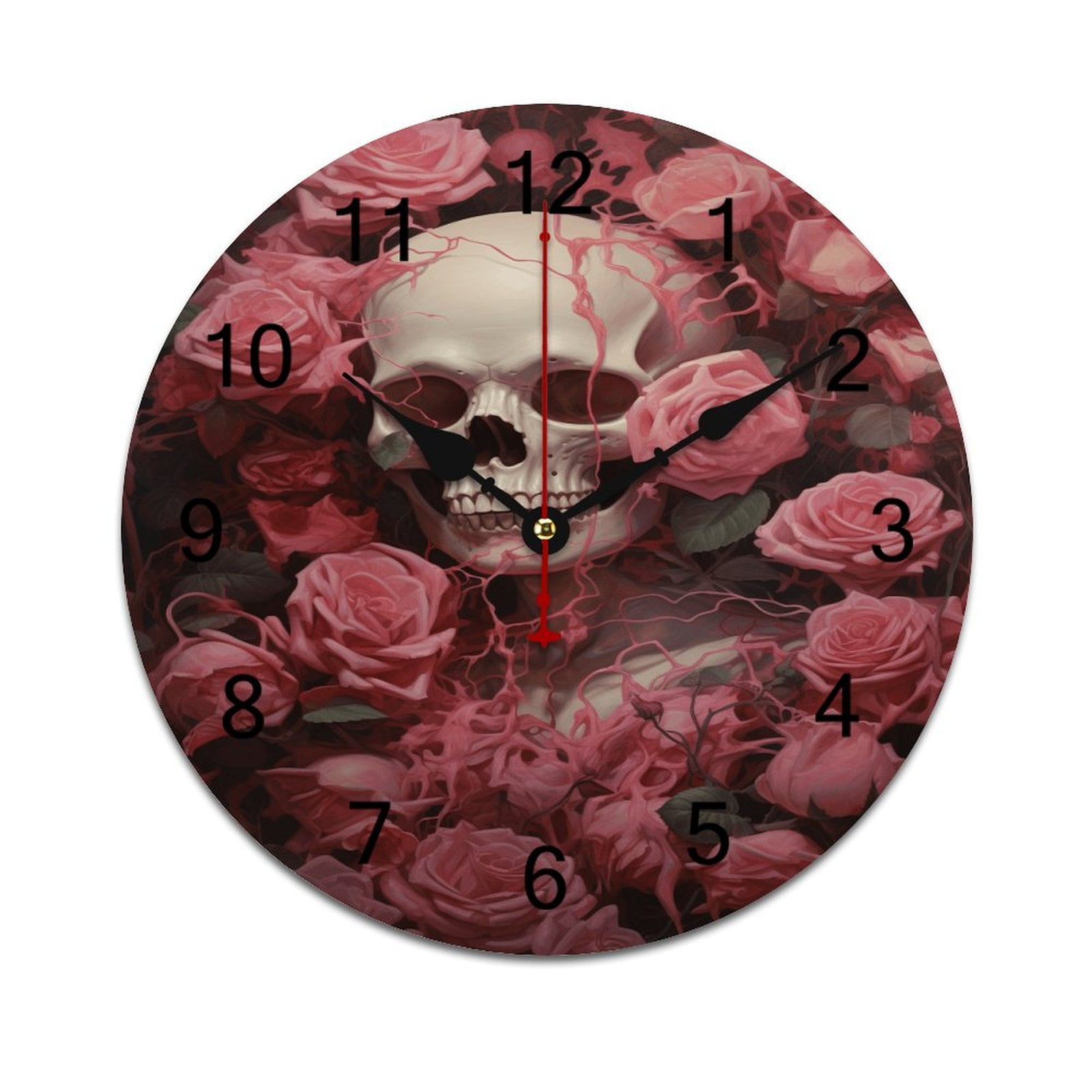 Flower Cluster Skull Silent Wall Clock Movement Battery Clock Mechanism ...