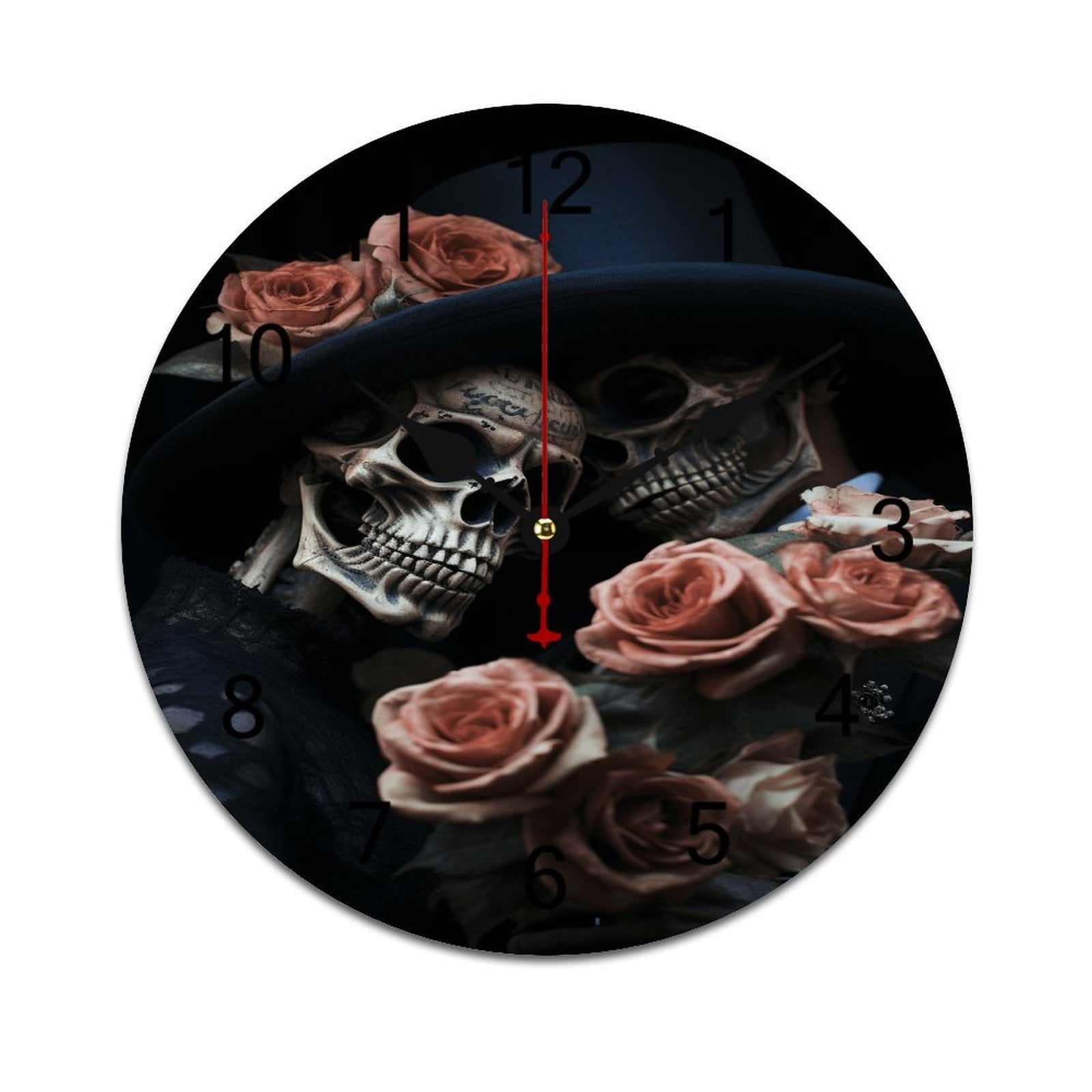 Flower Cluster Skull Silent Wall Clock Movement Battery Clock Mechanism ...