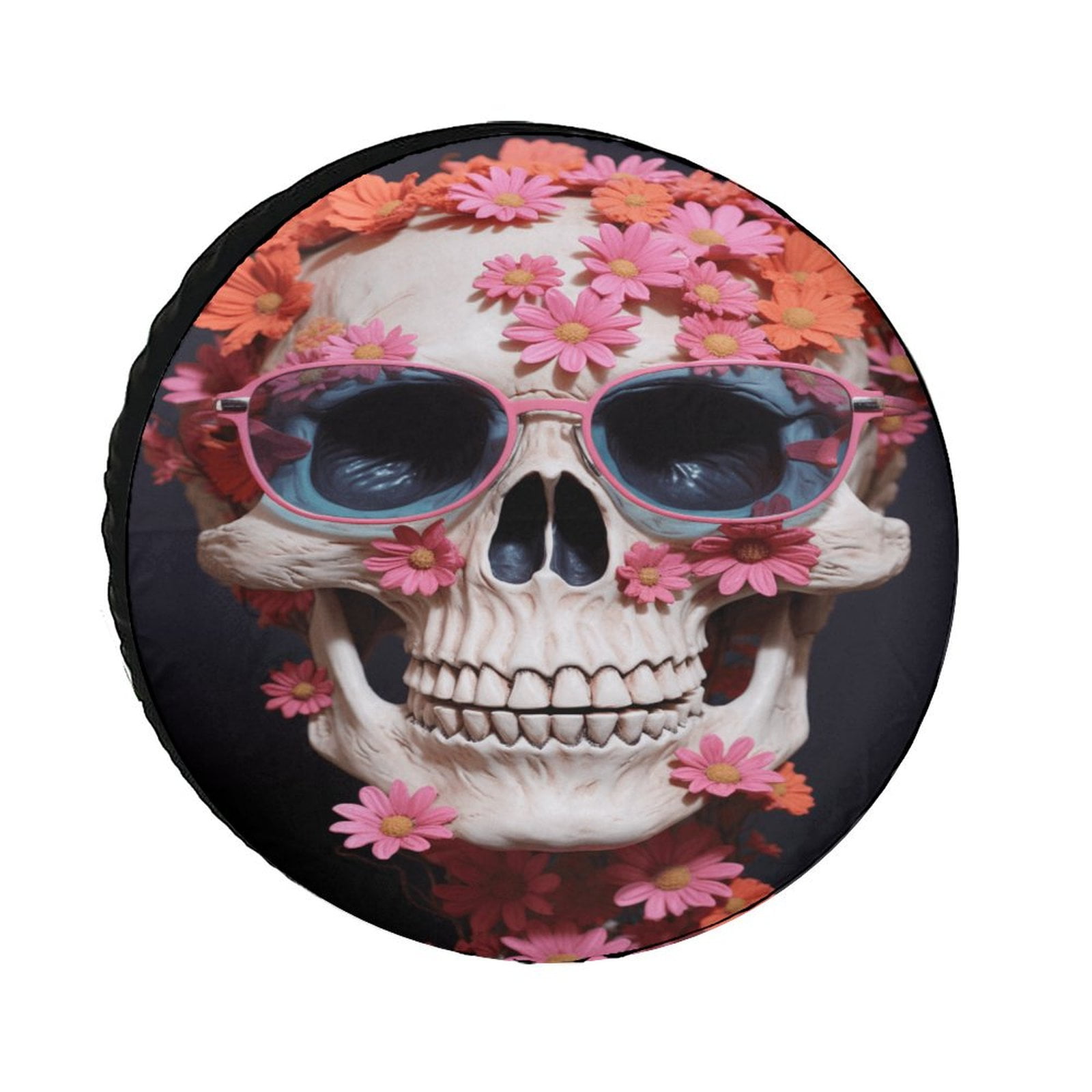 Flower Cluster Skull Spare Tire Cover Weatherproof Wheel Camper ...