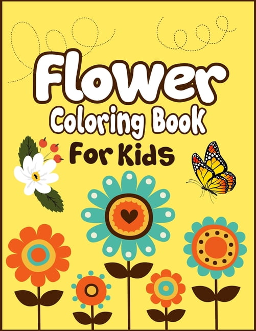 Flower Coloring Book for Kids: 50+ Cute Flowers Drawing and Coloring ...