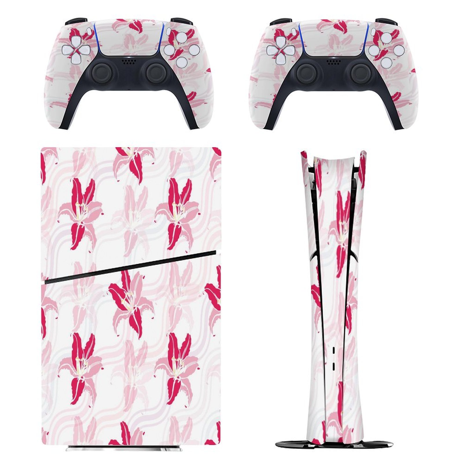 Flower, Contrast, Pink PS5/PS5 Slim Digital Disc Skin Sticker For ...