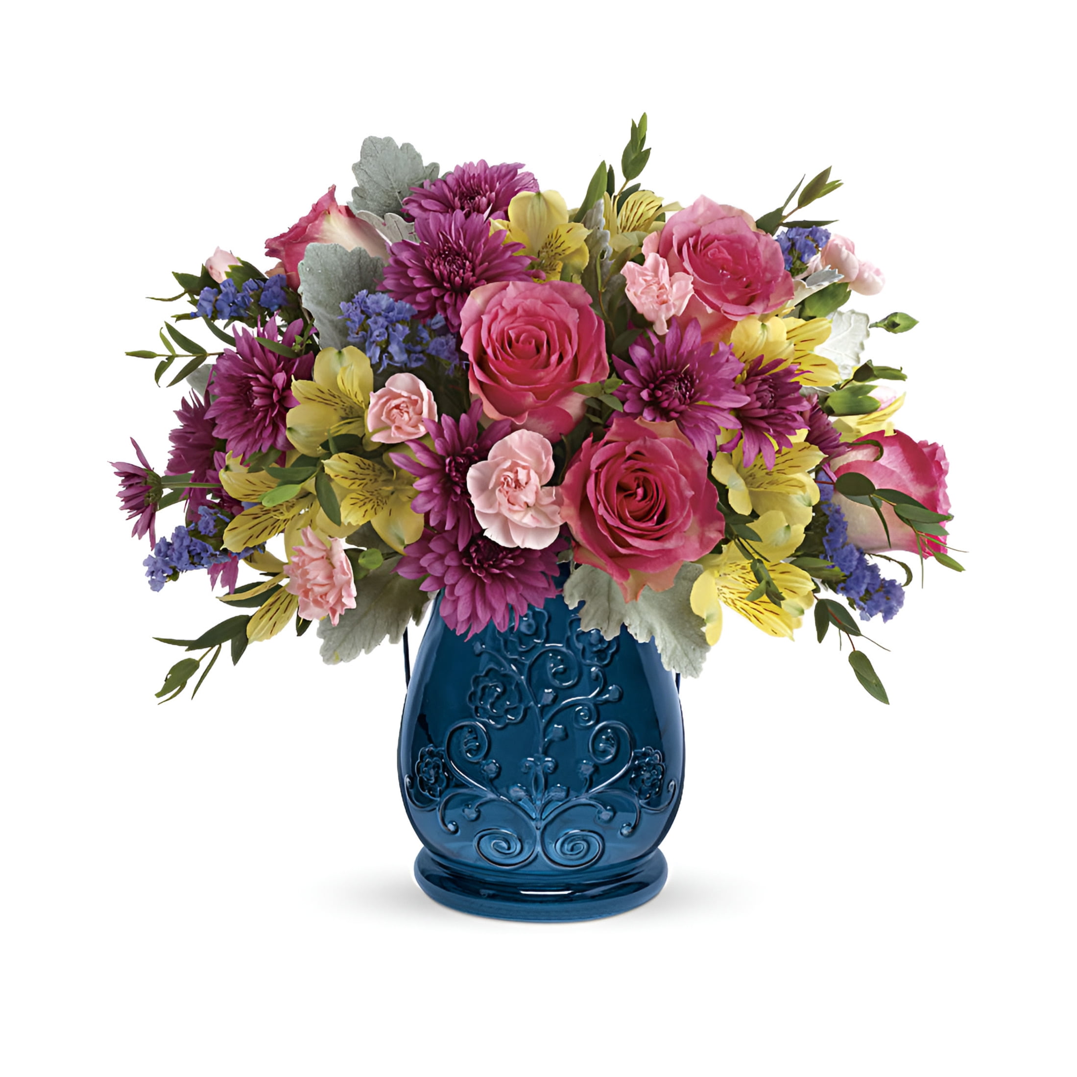 Flower Cottage on Main Teleflora's Burst of Blue Bouquet - Walmart.com