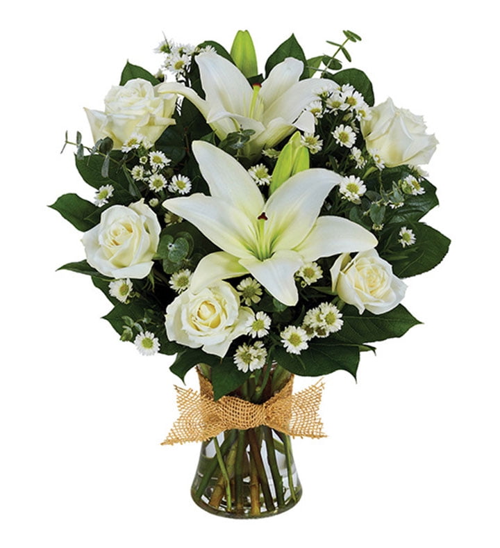 Flower Country - All white Tributes Small: White & Multicolor Fresh Cut ...