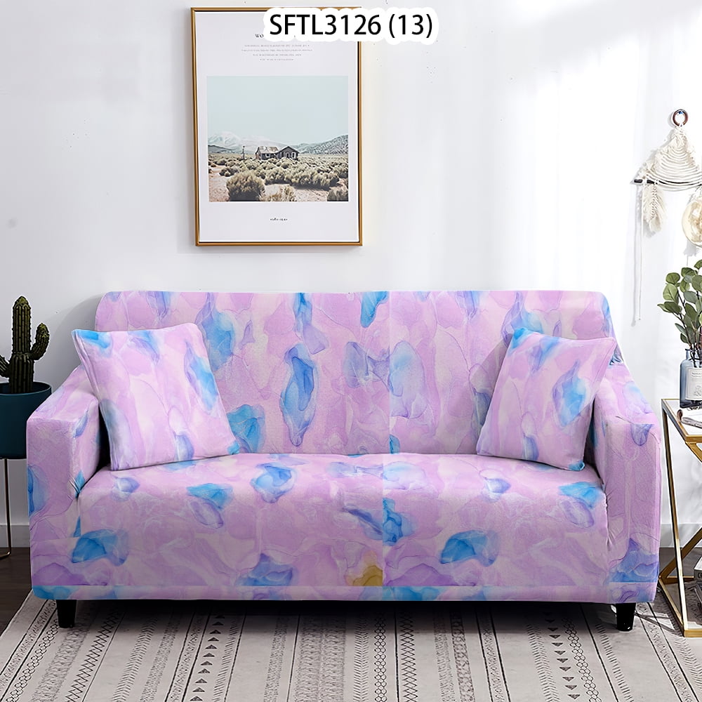 Flower Cover Sofa L Shape Anti-Dust Corner Shaped Chaise ElasticTexture ...