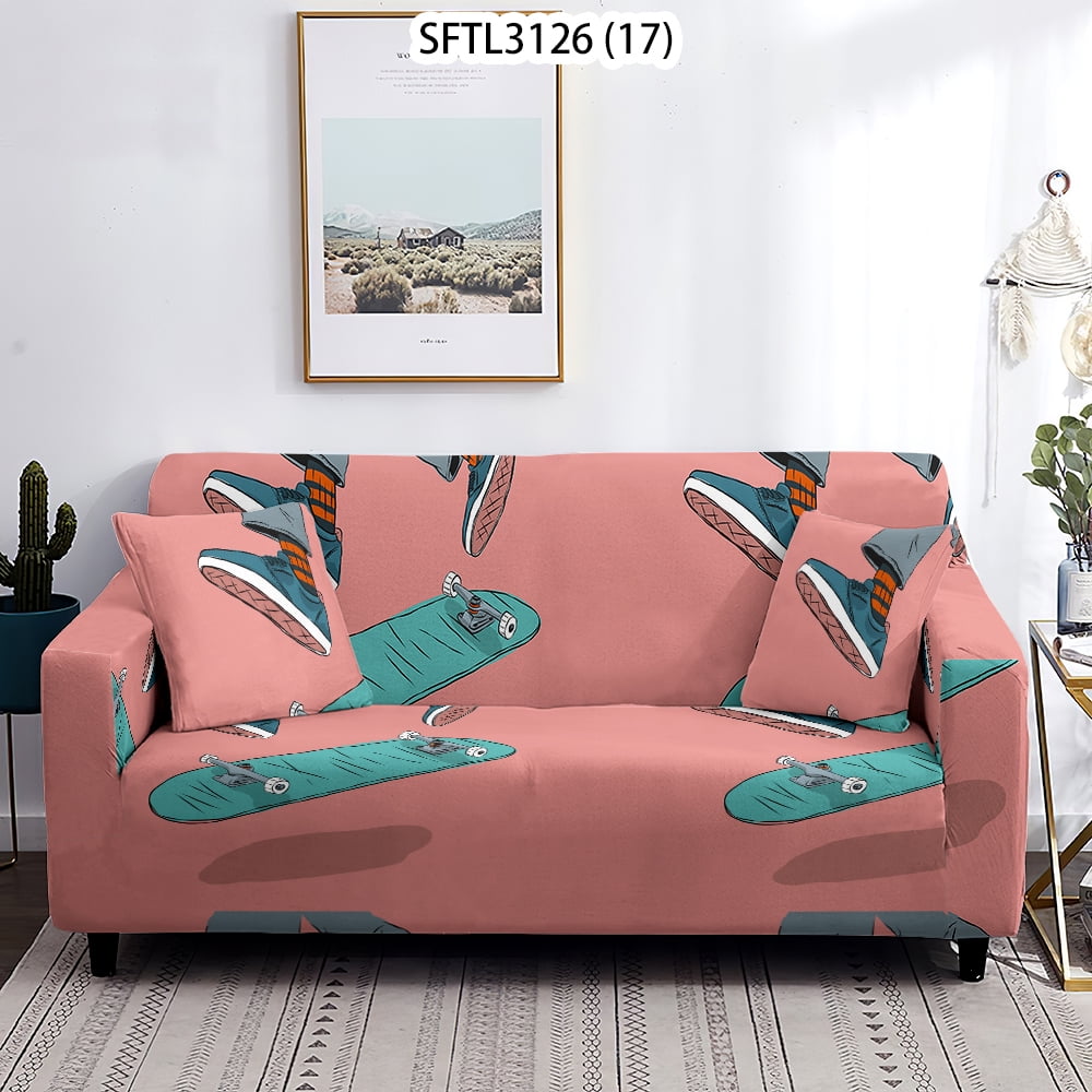 Flower Cover Sofa L Shape Anti-Dust Corner Shaped Chaise ElasticTexture ...