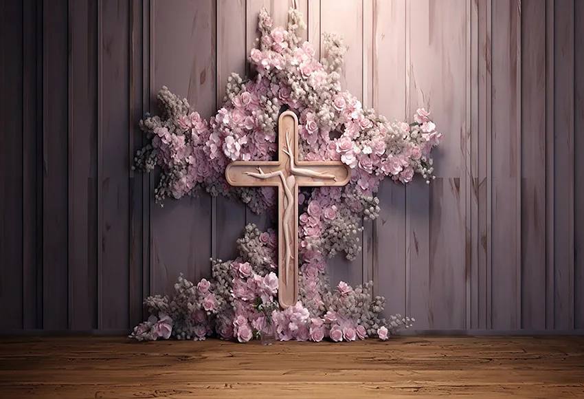 Flower Cross Mi Bautizo Baptism Holy Communion Kid Birthday Portrait r ...