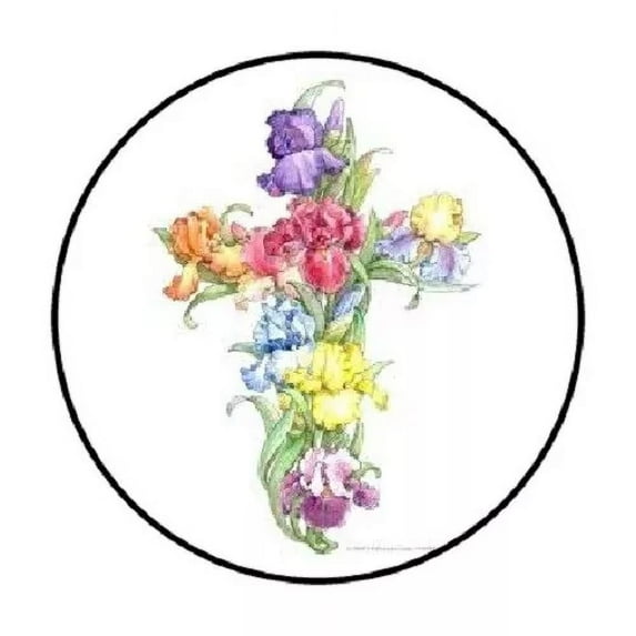 Flower Cross Sticker Phone Decal Water Bottle Stickers Car Decals ...