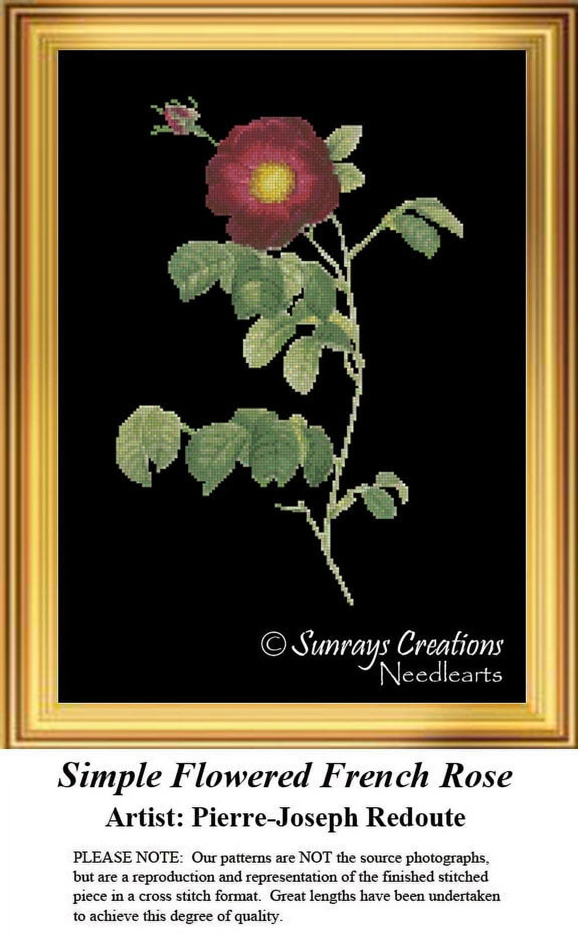 Flower Cross Stitch Pattern, The Black Collection | Simple-Flowered ...