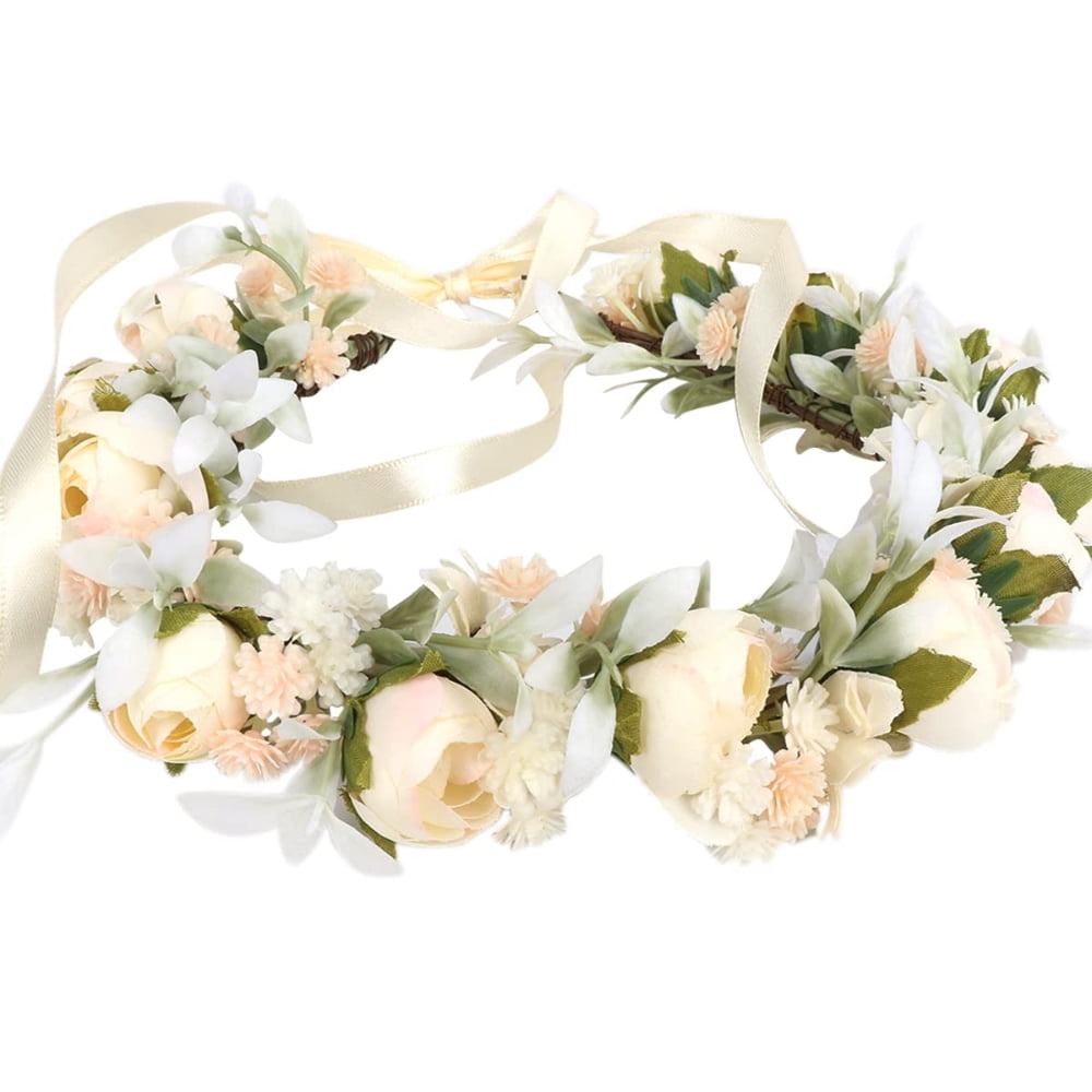 Flower Crown Hair Wreath,Boho Flower Wreath Rose Floral - Walmart.com