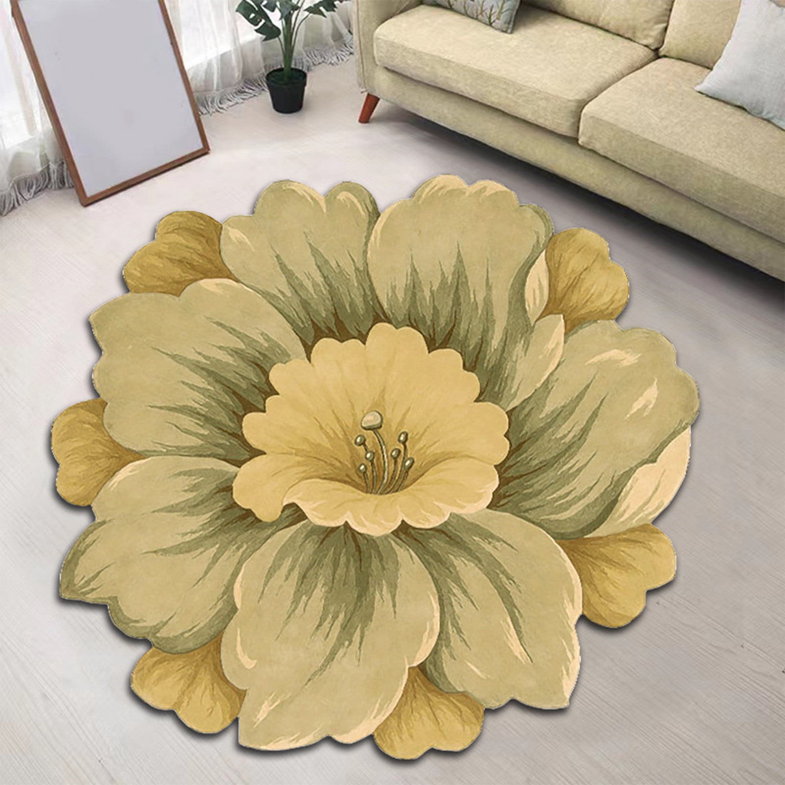 Flower Crystal Velvet Carpet, Chinese Floor Mat, Bedroom Bedside Carpet ...