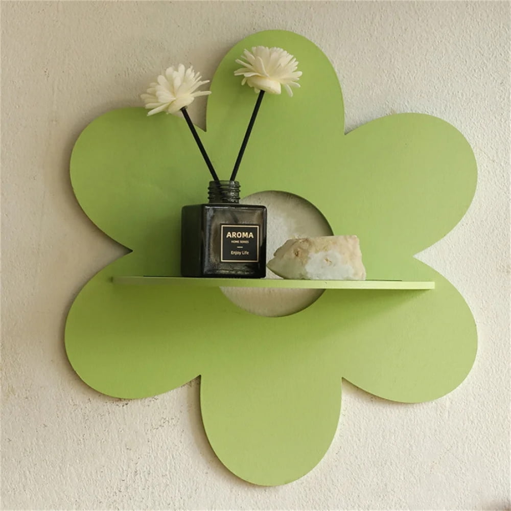 Flower Crystals Wall Shelf Display Boho Floating For Bedrooms Living ...