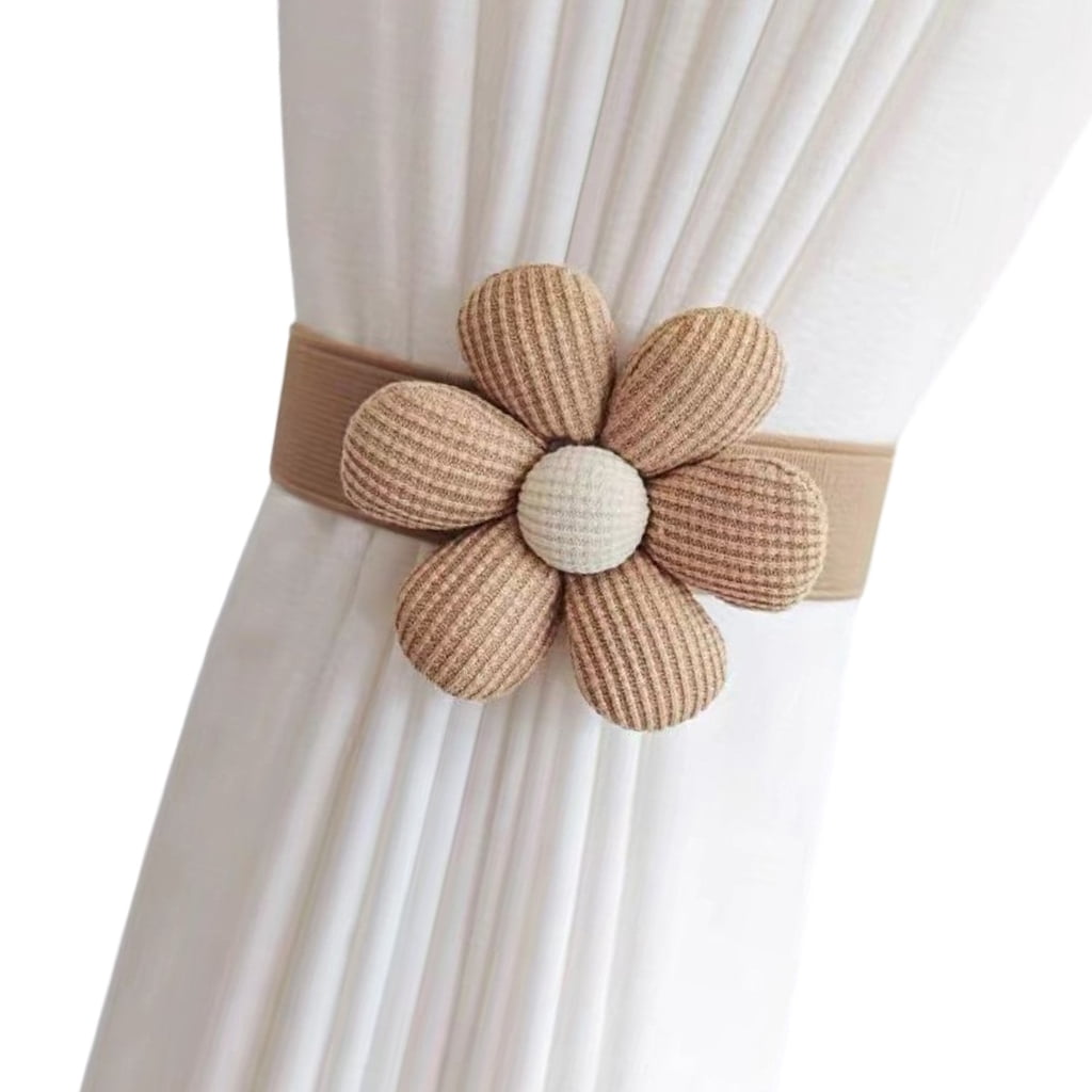 Flower Curtain Tieback Strap Easy Installation Elastic Window Drapery ...