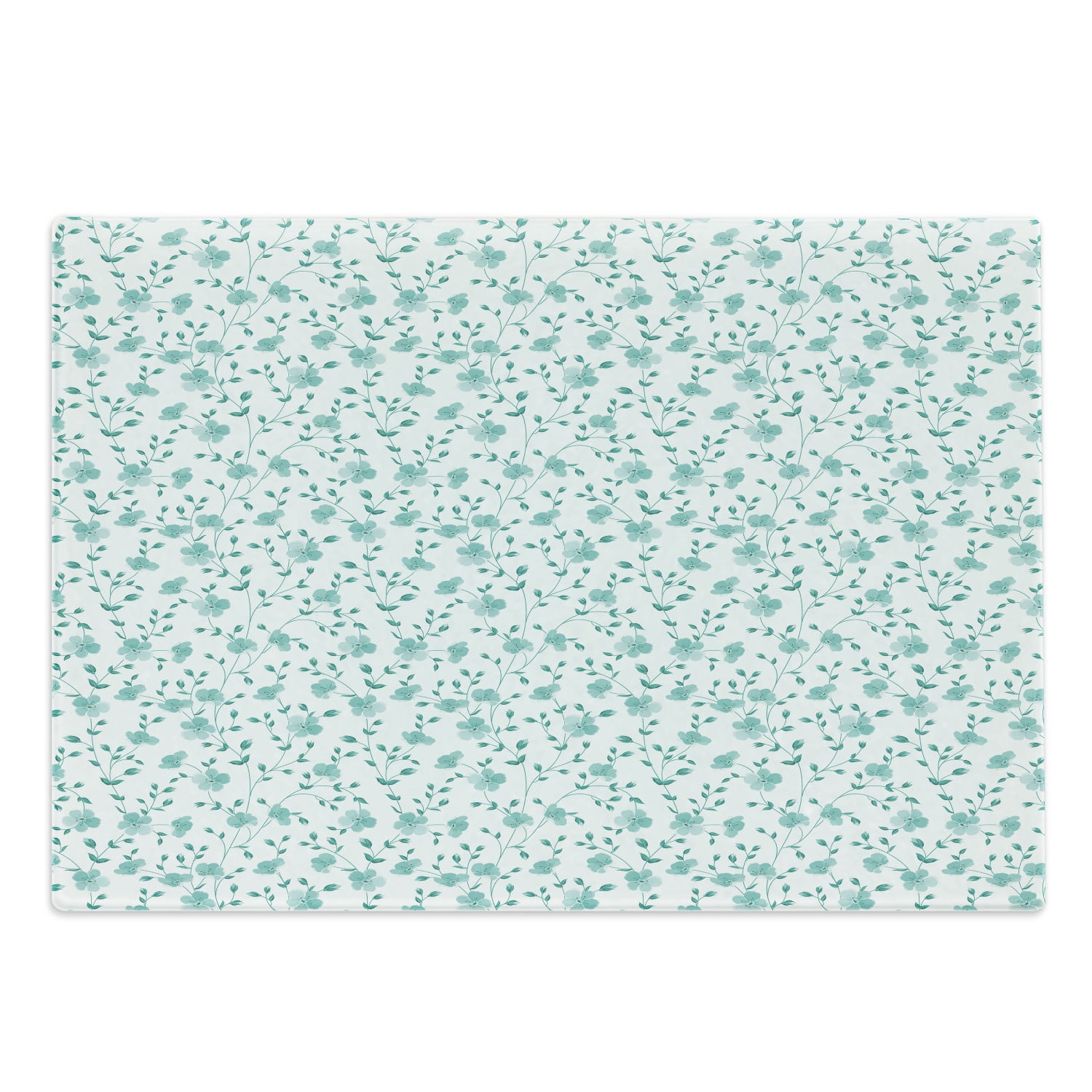 Flower Cutting Board, Pattern with Flower Stems Blooming Springtime ...