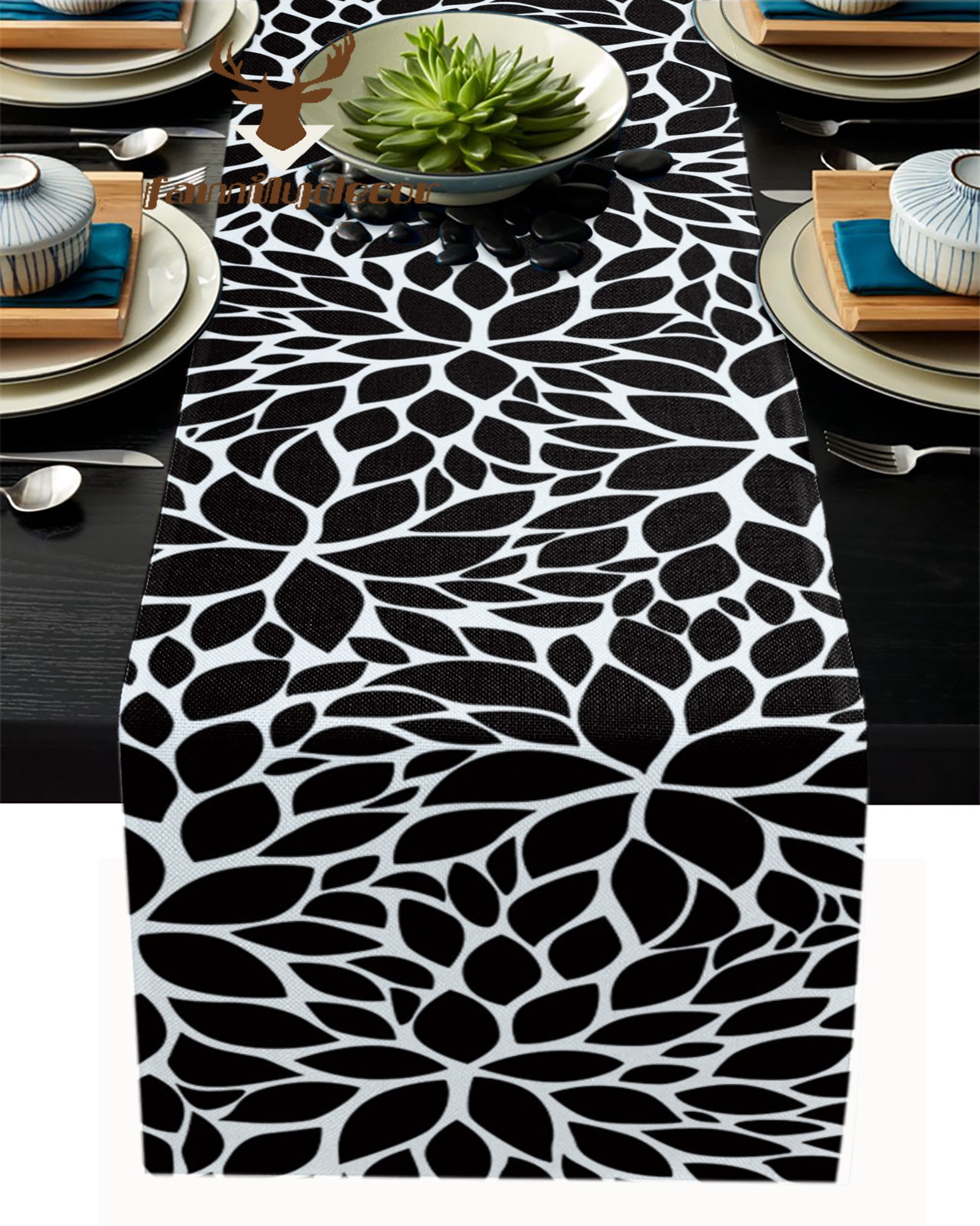 Flower Dahlia Table Runner Luxury Home Dining Table Coffee Table ...