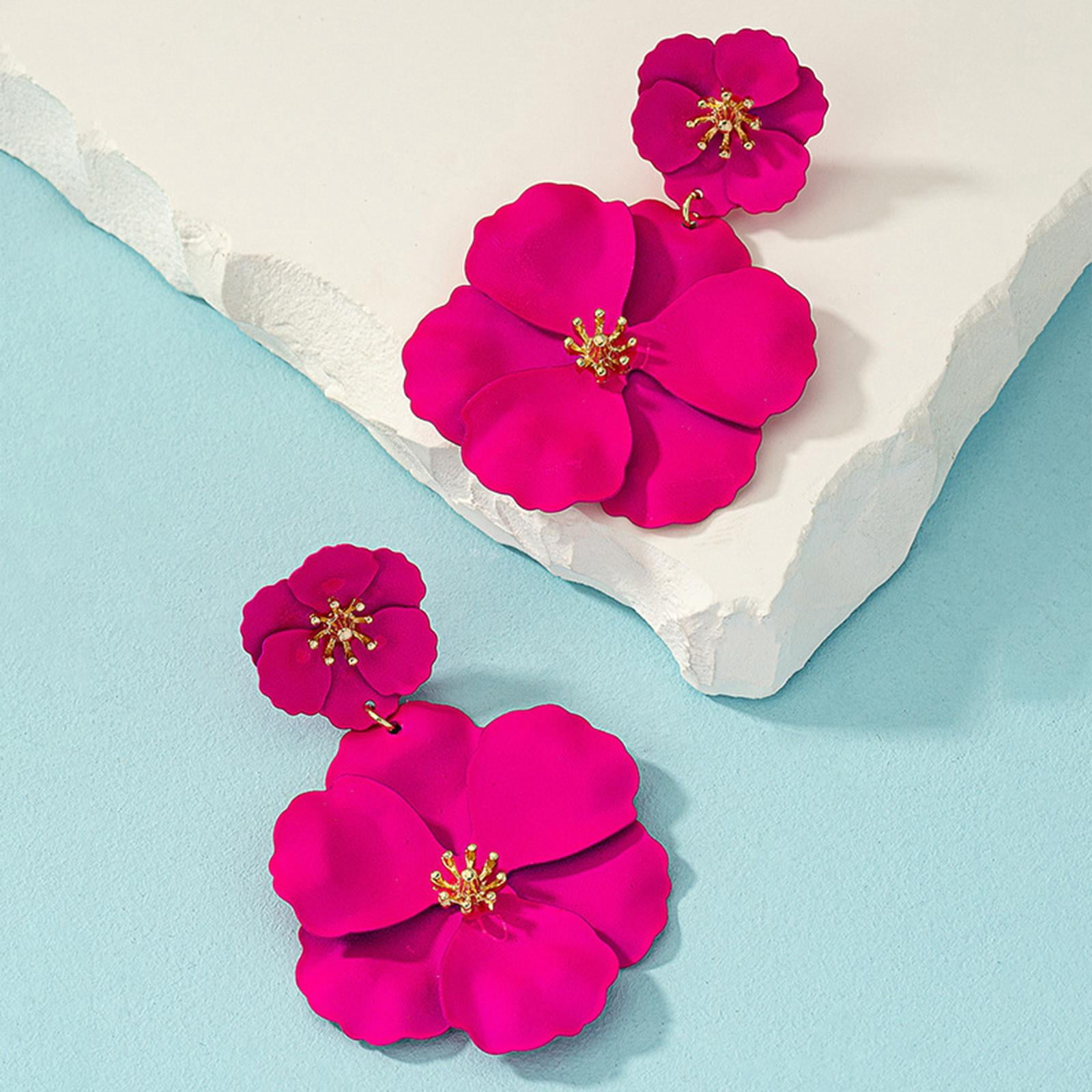 Flower Dangle Earrings Drop Earrings Eardrop Zinc Alloy Bohemian ...