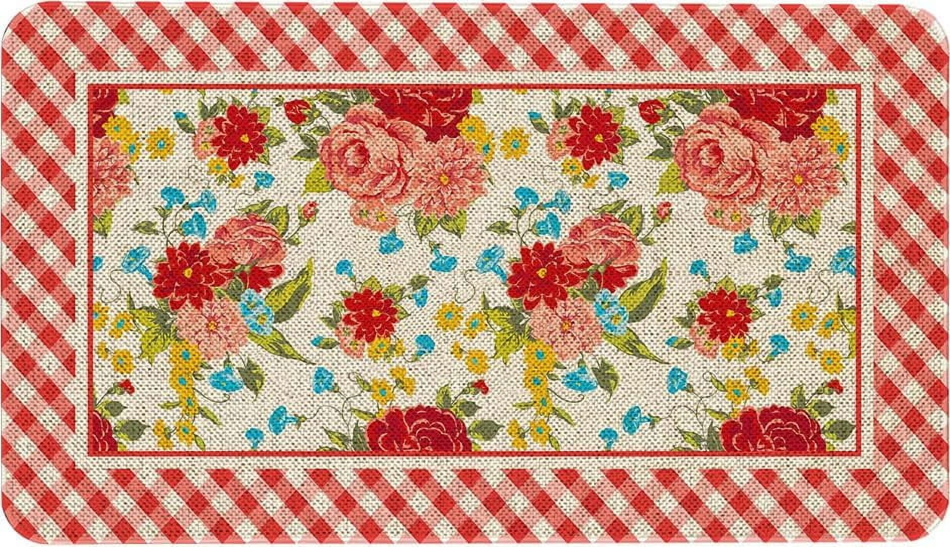 Flower Decorative Door Mat,Farmhouse Kitchen Mats Burlap Welcome Floor ...