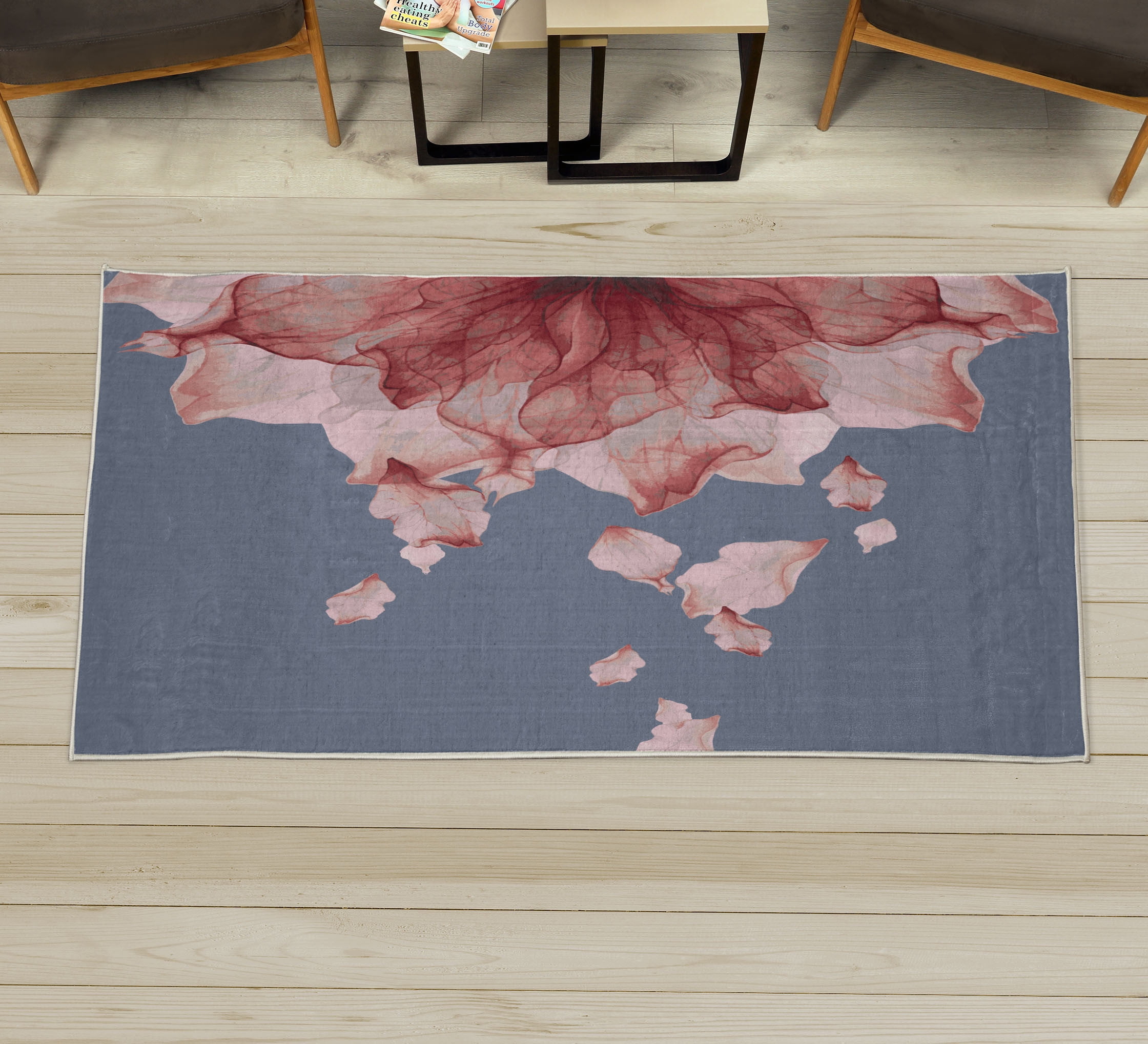 Flower Decorative Rug, Abstract Themed Modern Futuristic Image with ...