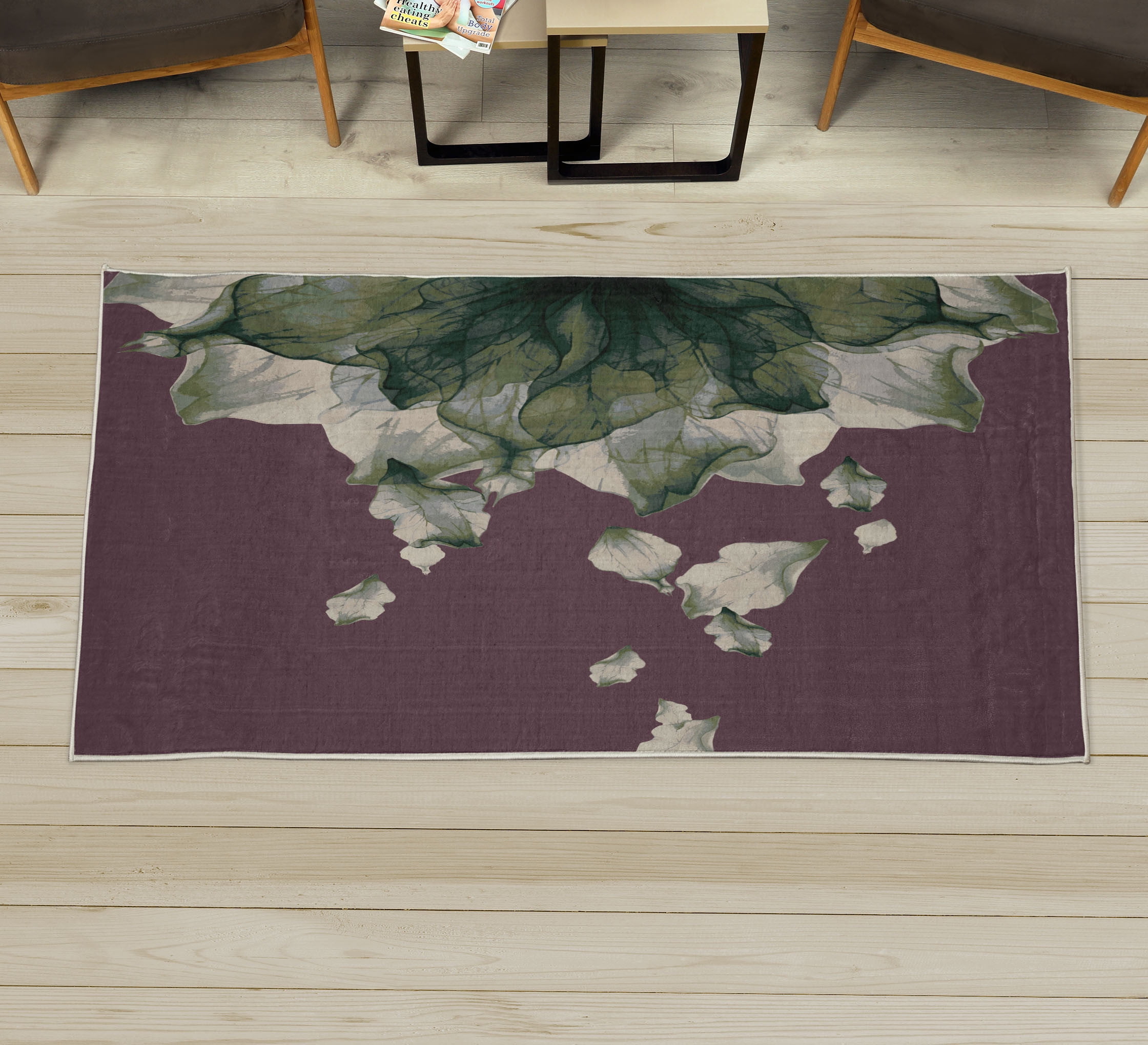 Flower Decorative Rug, Abstract Themed Modern Futuristic Image with ...