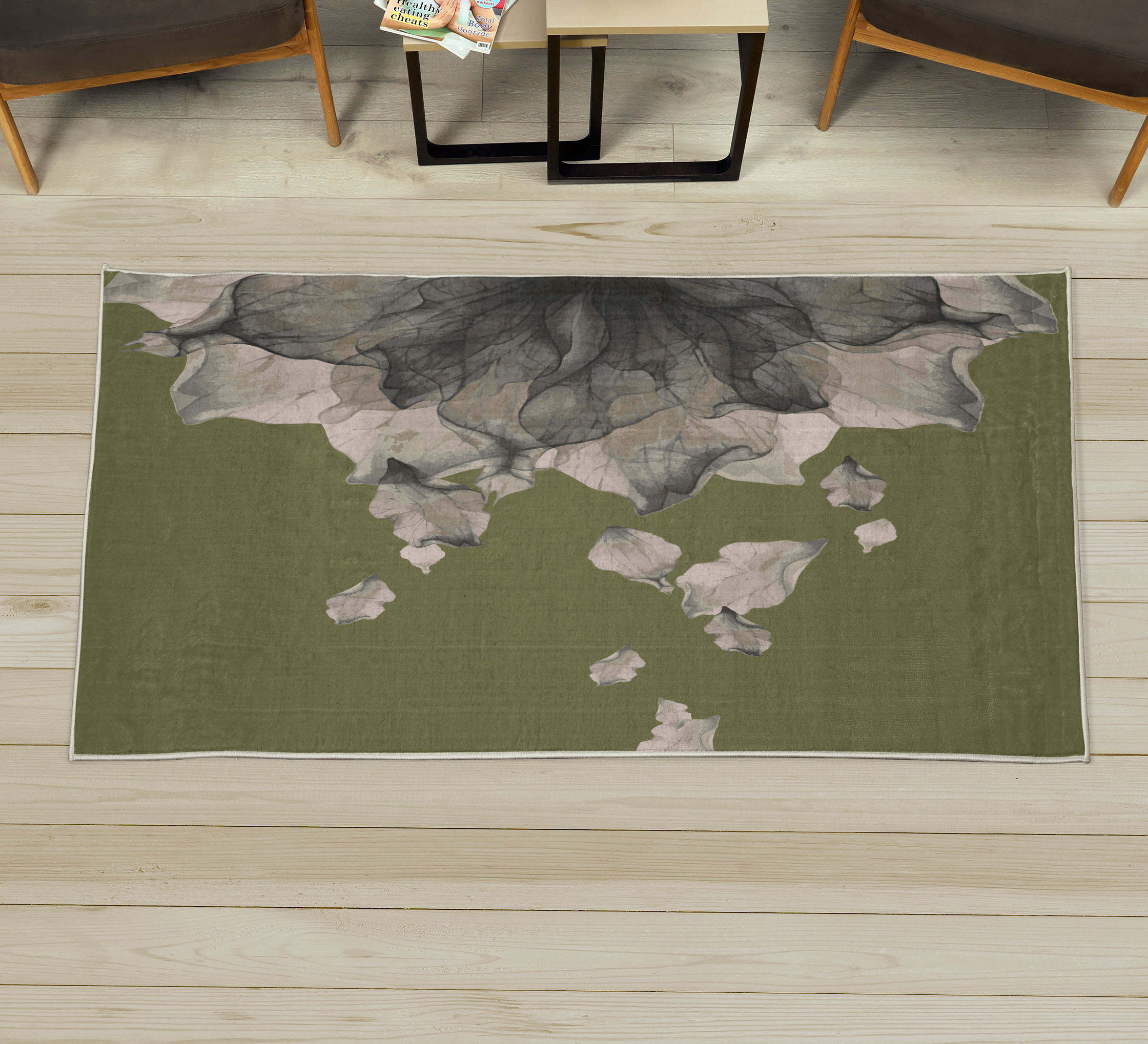 Flower Decorative Rug, Abstract Themed Modern Futuristic Image with ...