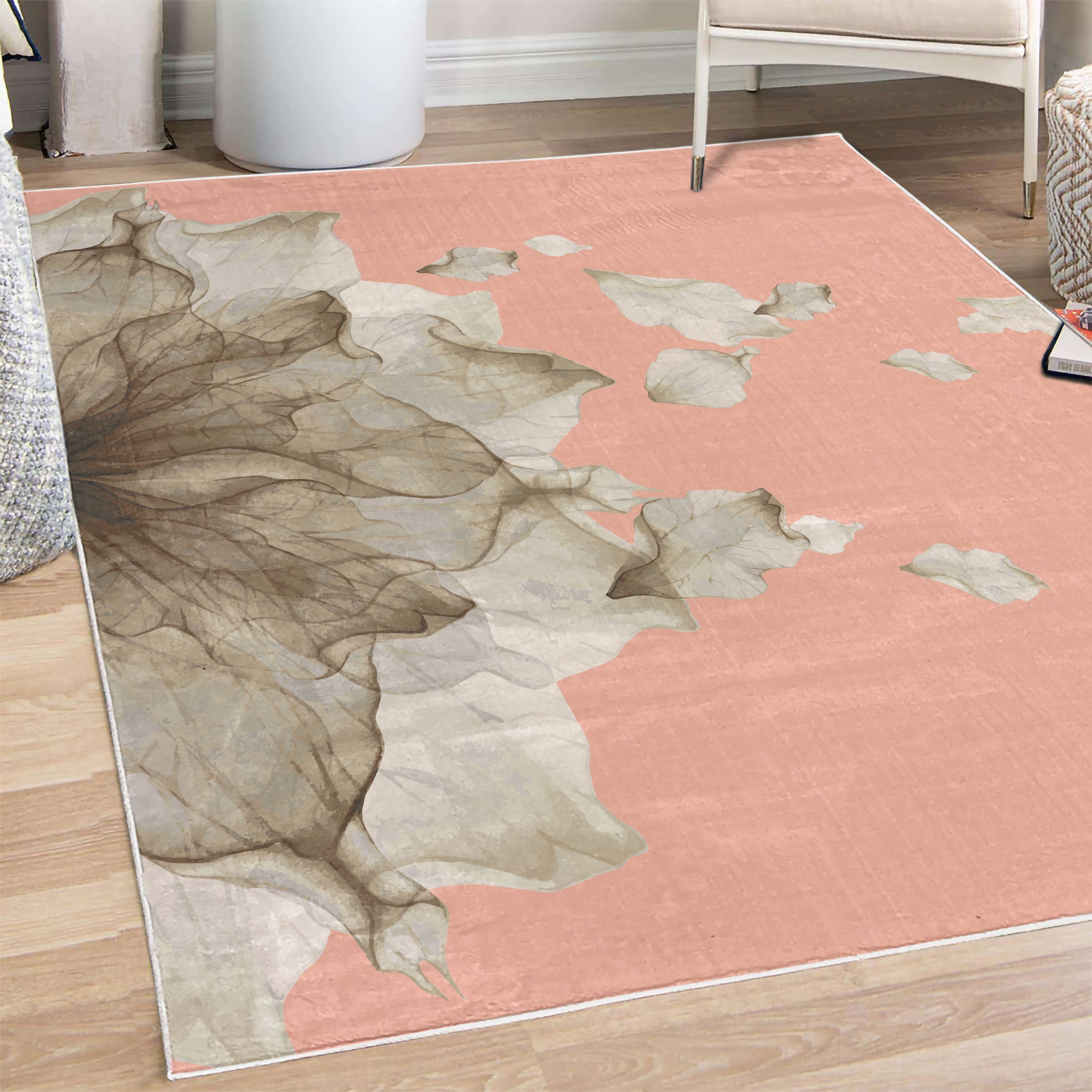 Flower Decorative Rug, Abstract Themed Modern Futuristic Image with ...