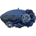 Flower Denim Beret Hat for Women French Style Artist Hat Painter Hat ...