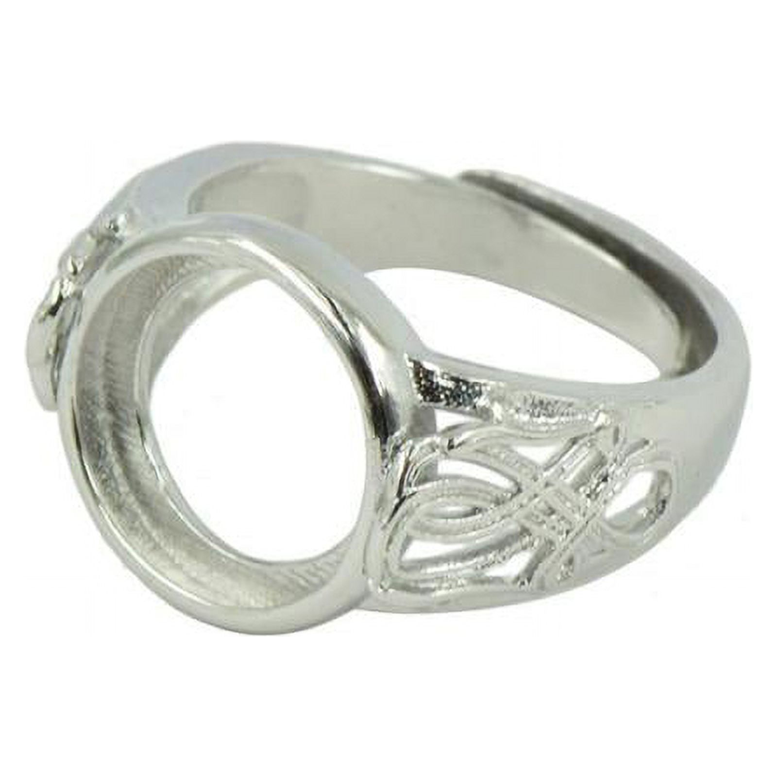 Flower Design 12mm Round Bezel Adjustable Blank Bases Setting DIY ...