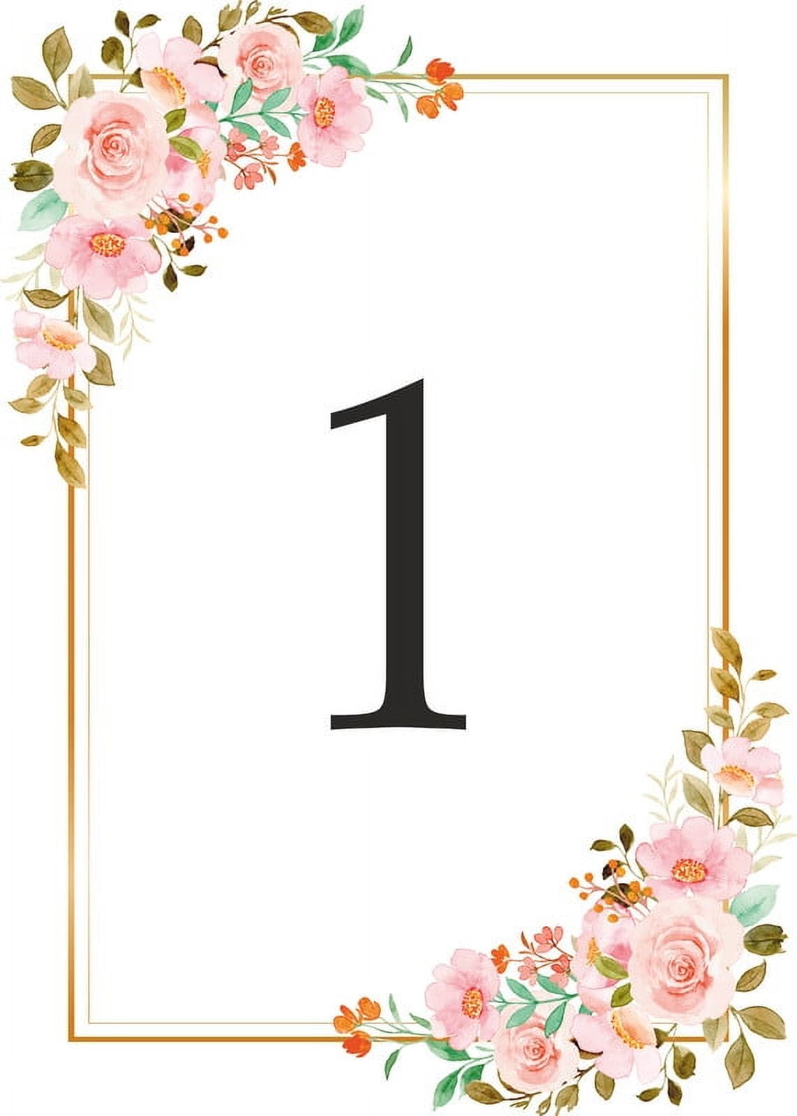 Flower Design Table Number Cards Double Sided Party Table Numbers for ...