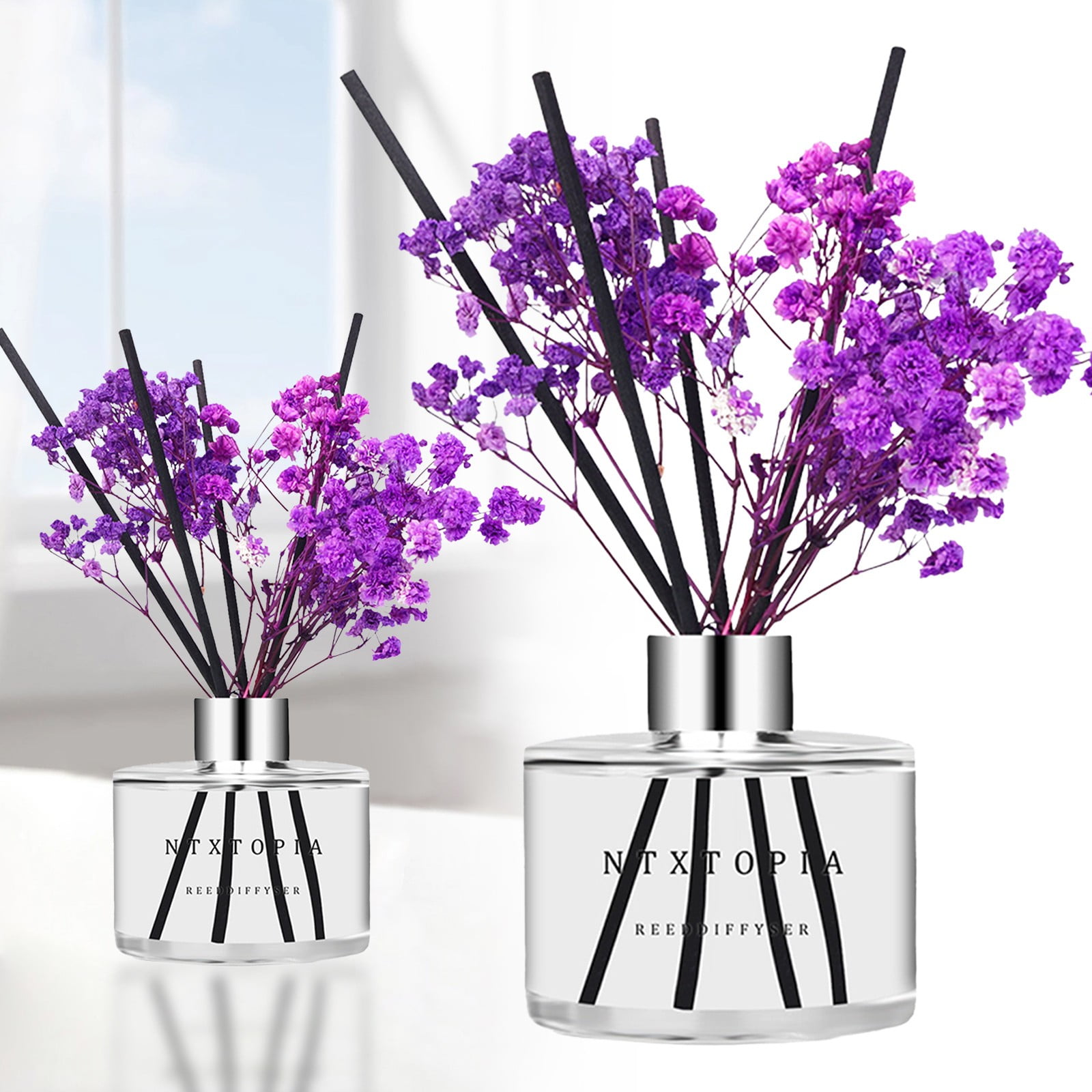 Flower Diffuser Set / 200ml / White Jasmine/Scent Diffuser with Sticks ...
