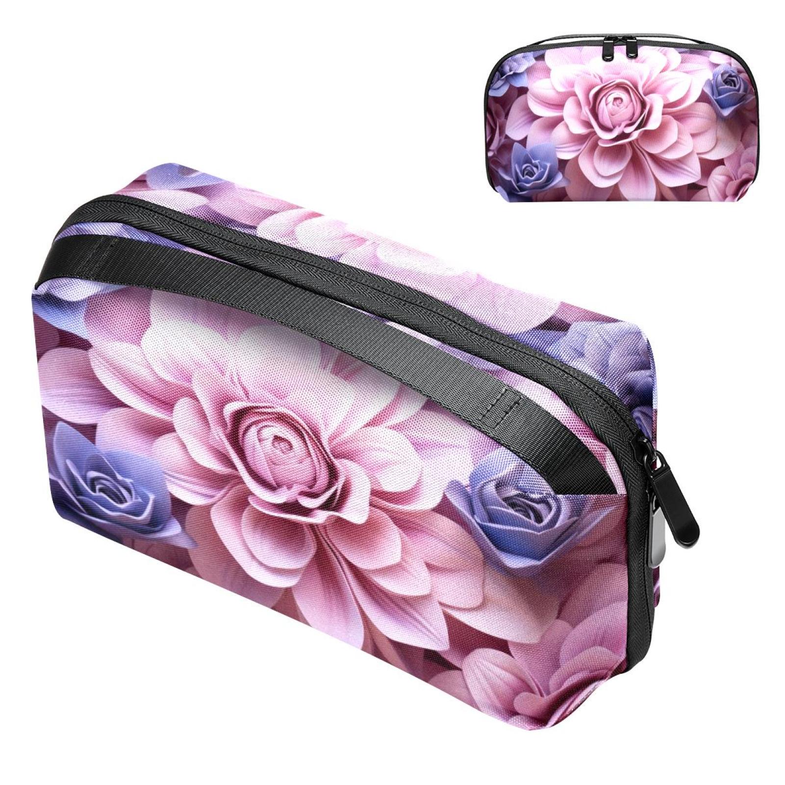 Flower Digital Pouch Oxford Cloth Waterproof Storage Pouch Cord ...
