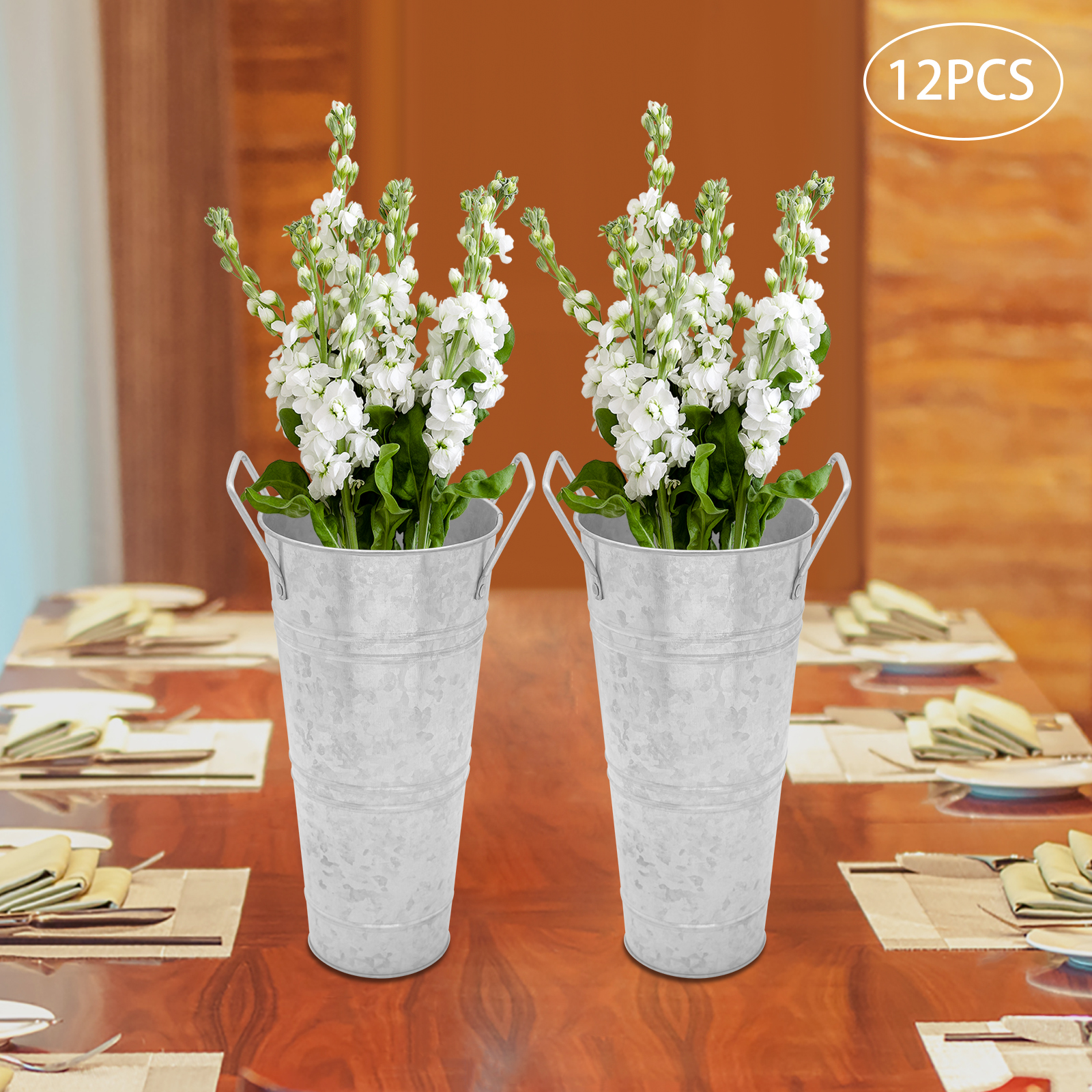 Flower Display Buckets, Wedding Flower Display 12* Flower Buckets Iron ...