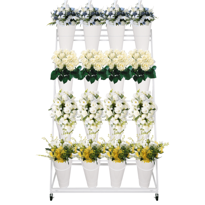Flower Display Stand with 16 Buckets, High-Temperature Baking Paint ...