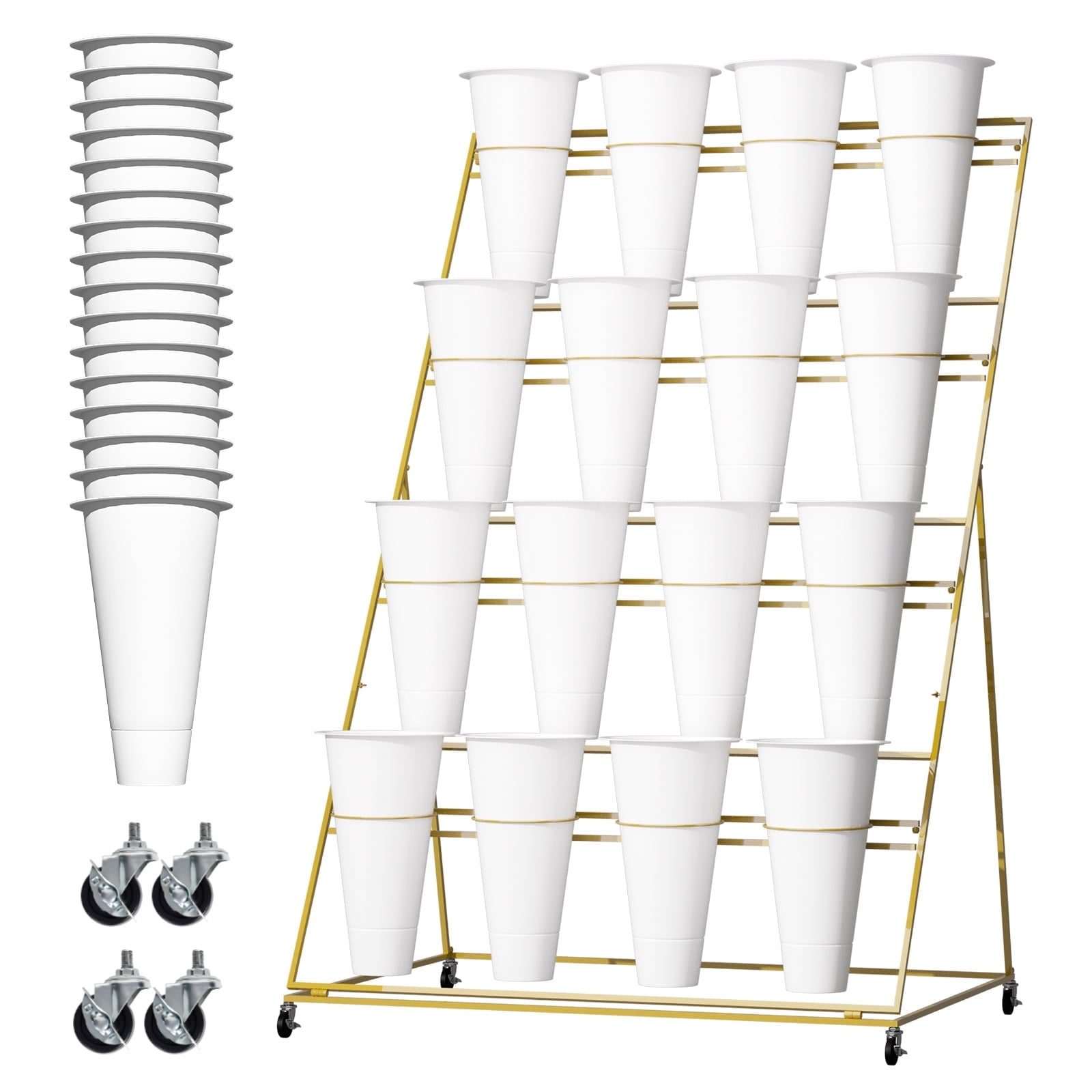Flower Display Stand, Movable Metal Plant Stand, Plant Stand with ...