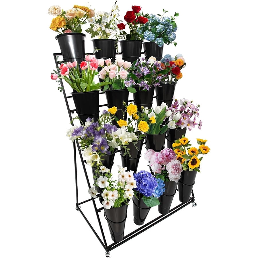 Flower Display Stand with 16pcs Plastic Buckets for Fresh Flowers 4 ...